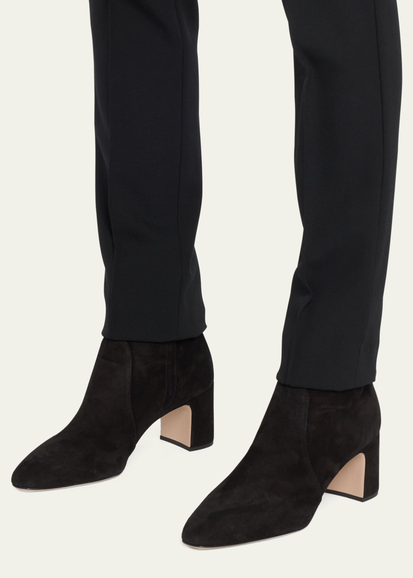 Prada Suede Block-Heel Ankle Booties - Bergdorf Goodman