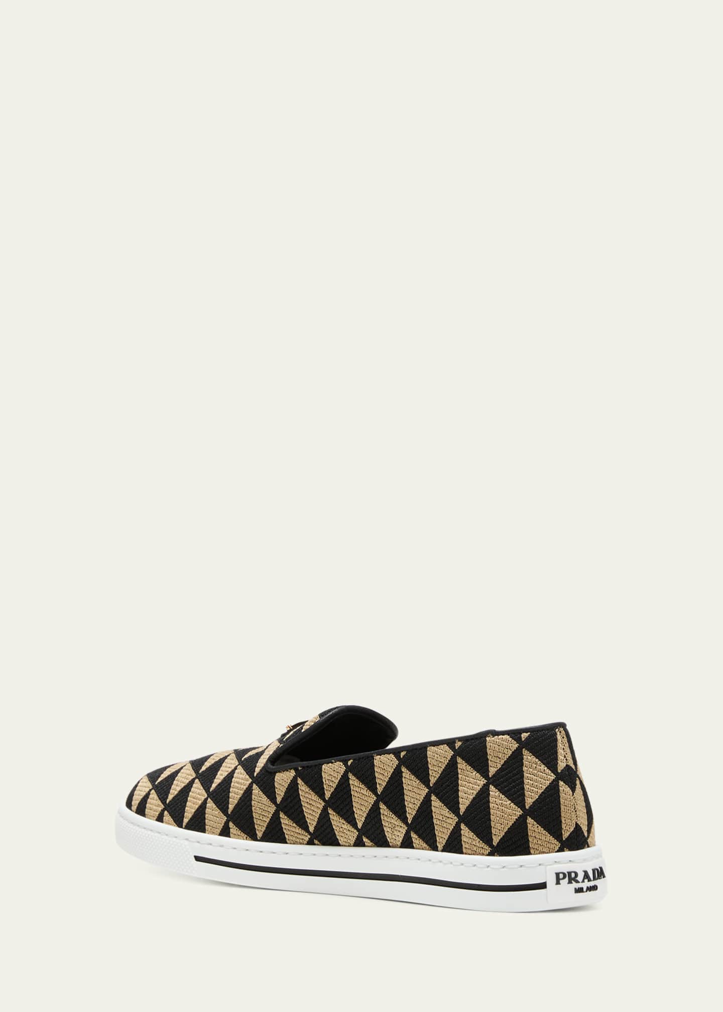 Prada Bicolor Triangle Slip-On Sneakers - Bergdorf Goodman