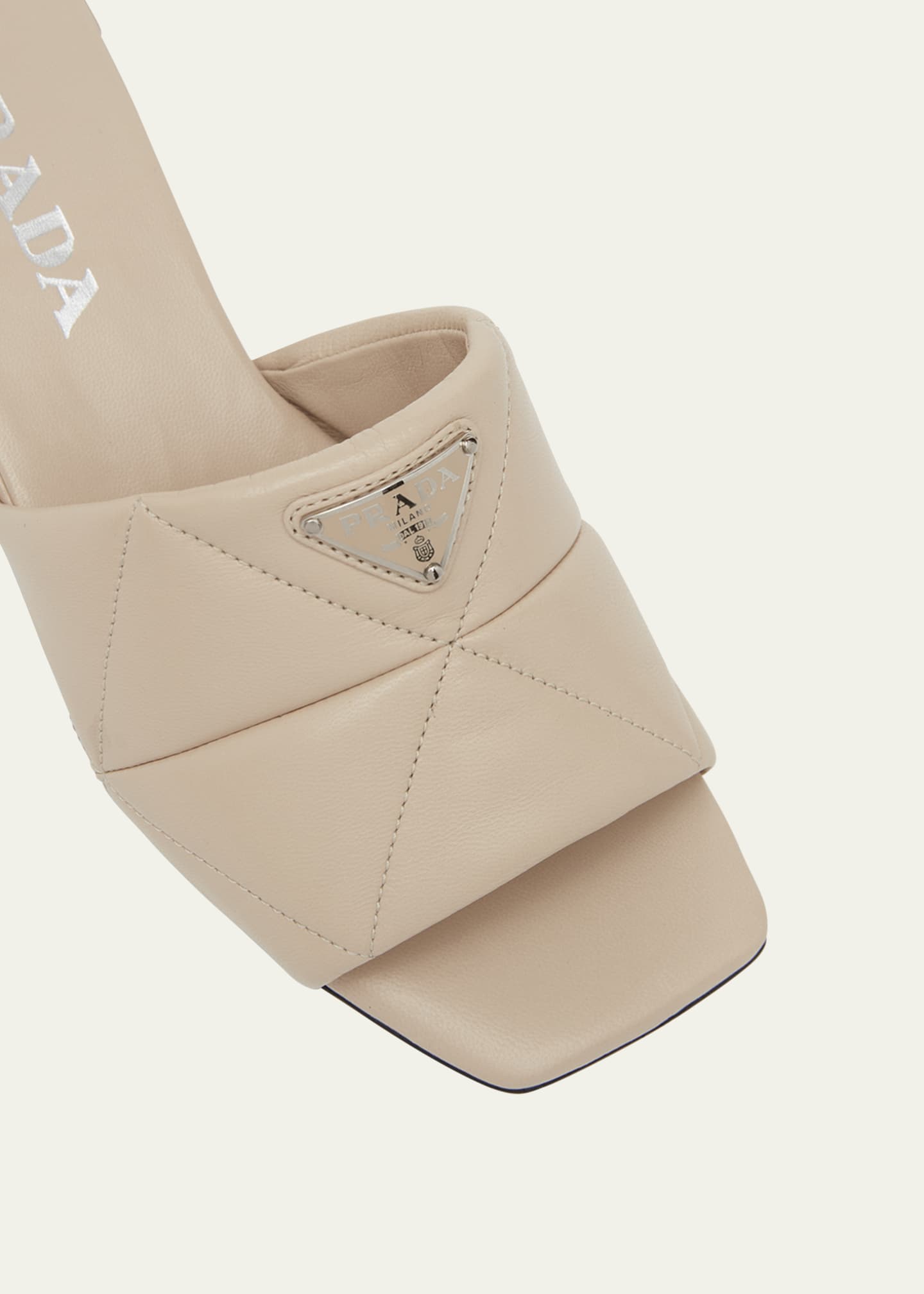 Prada Quilted Leather Slide Sandals - Bergdorf Goodman