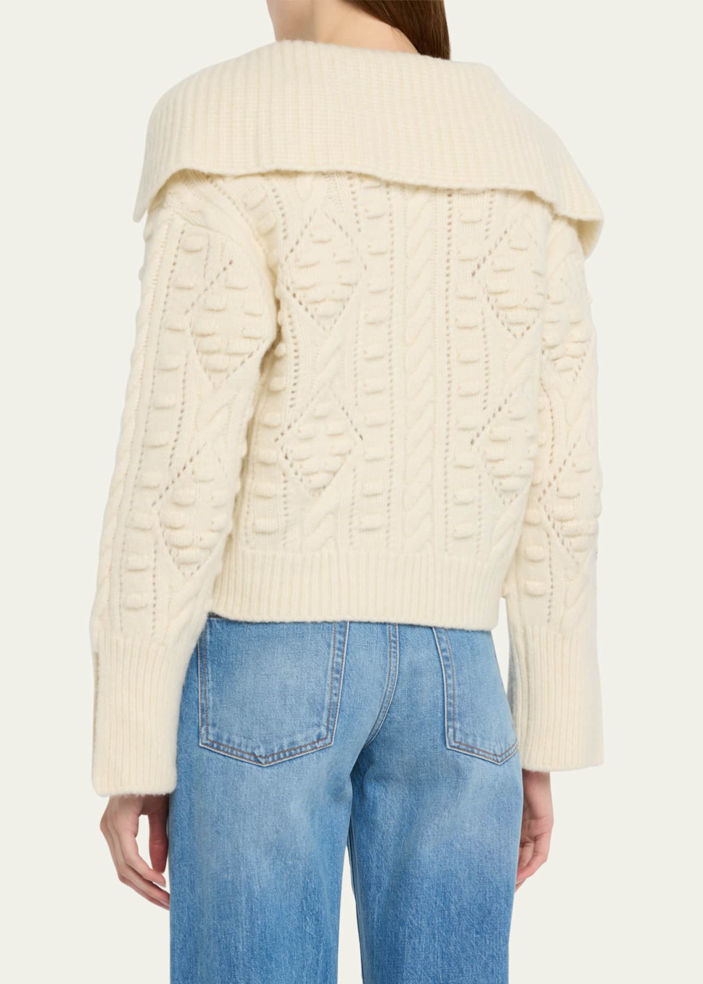 Sea Cele Wide Collared Cable-Knit Sweater - Bergdorf Goodman