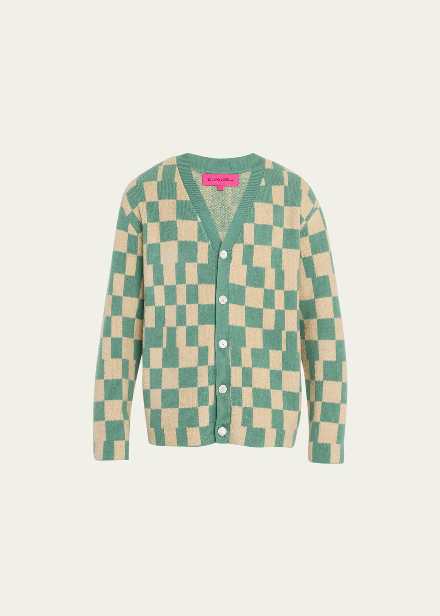 The Elder Statesman Men's Checkerboard Cashmere Cardigan - Bergdorf Goodman