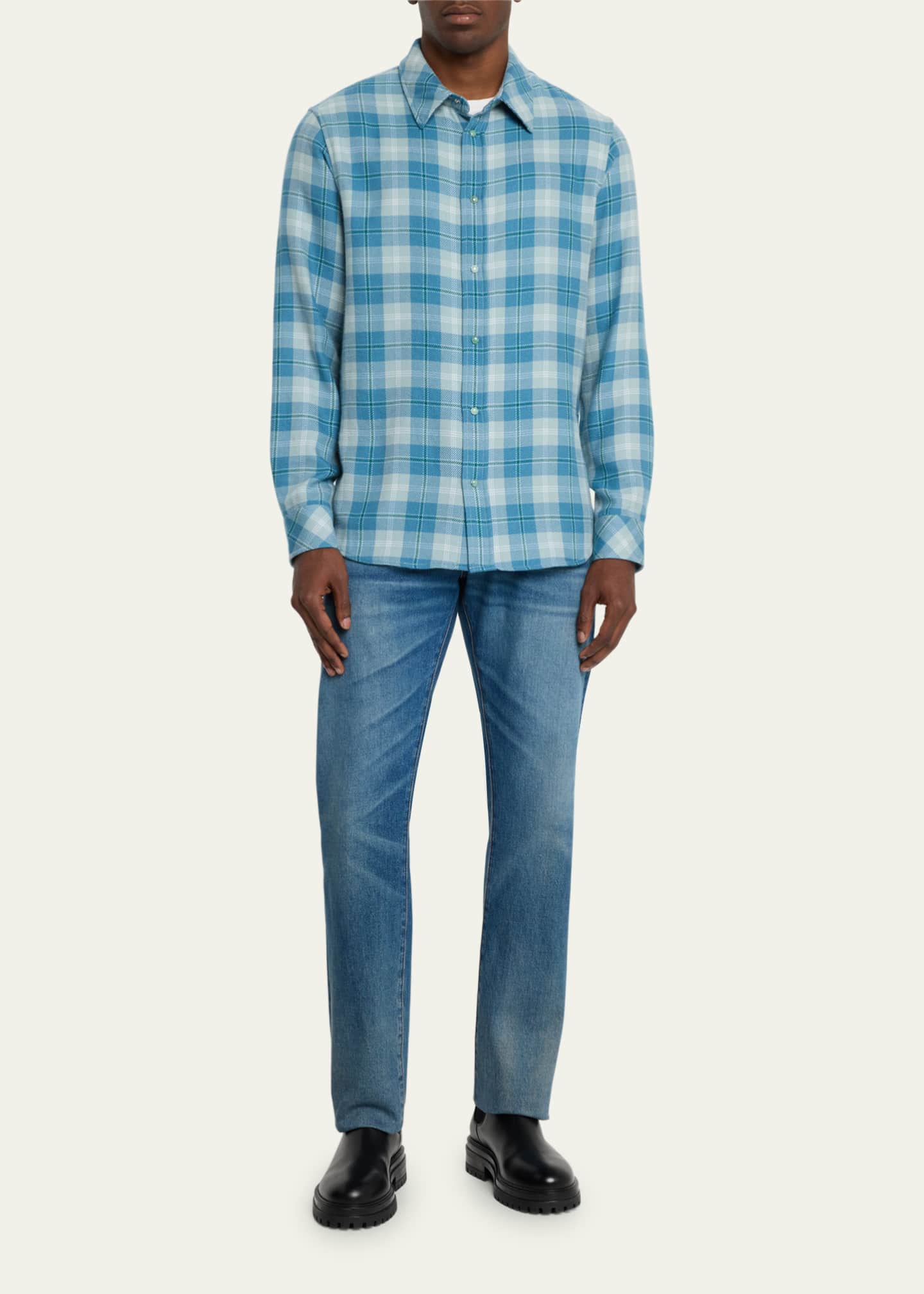 God's True Cashmere Men's Cashmere Tartan Sport Shirt - Bergdorf Goodman