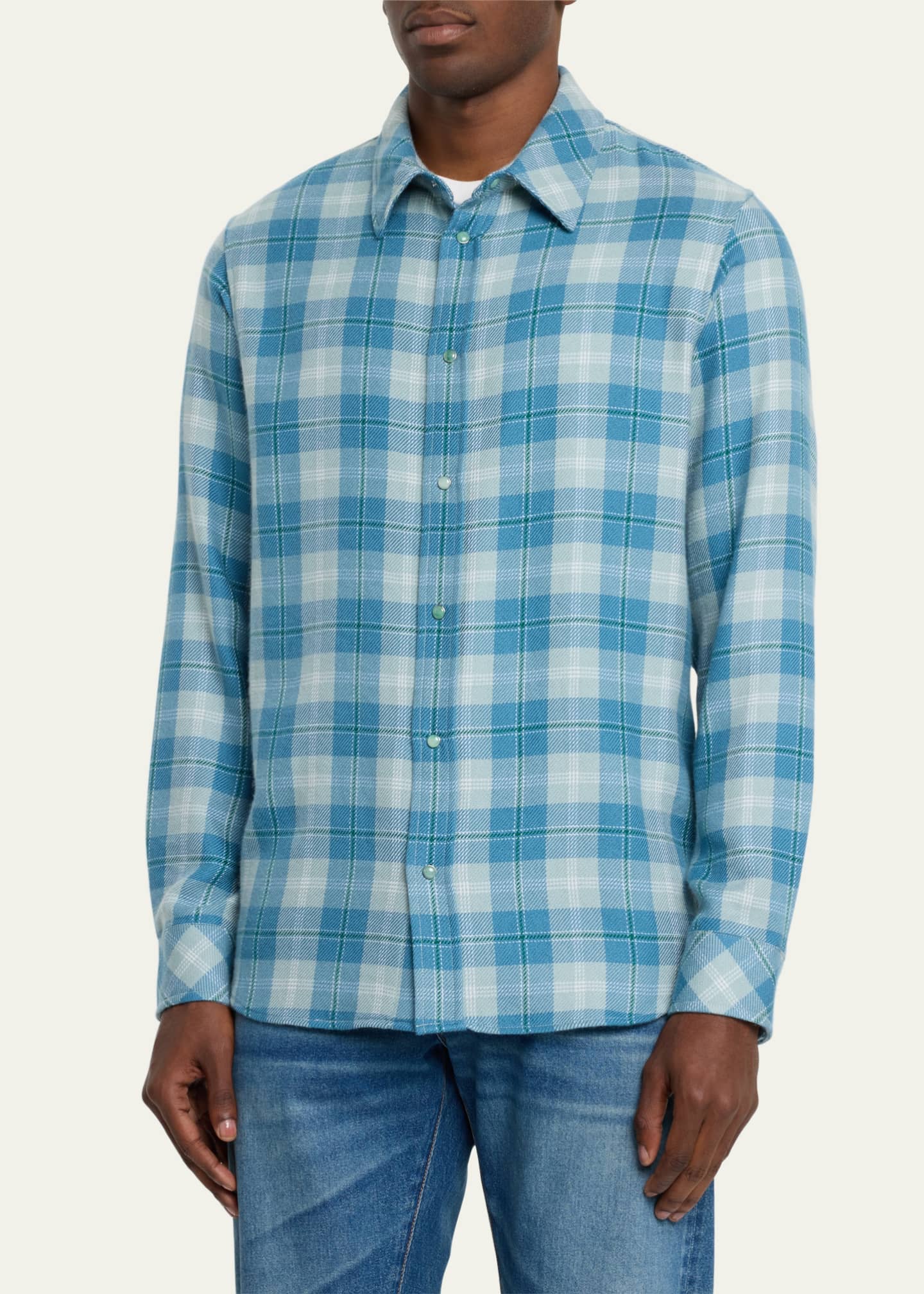 God's True Cashmere Men's Cashmere Tartan Sport Shirt - Bergdorf Goodman