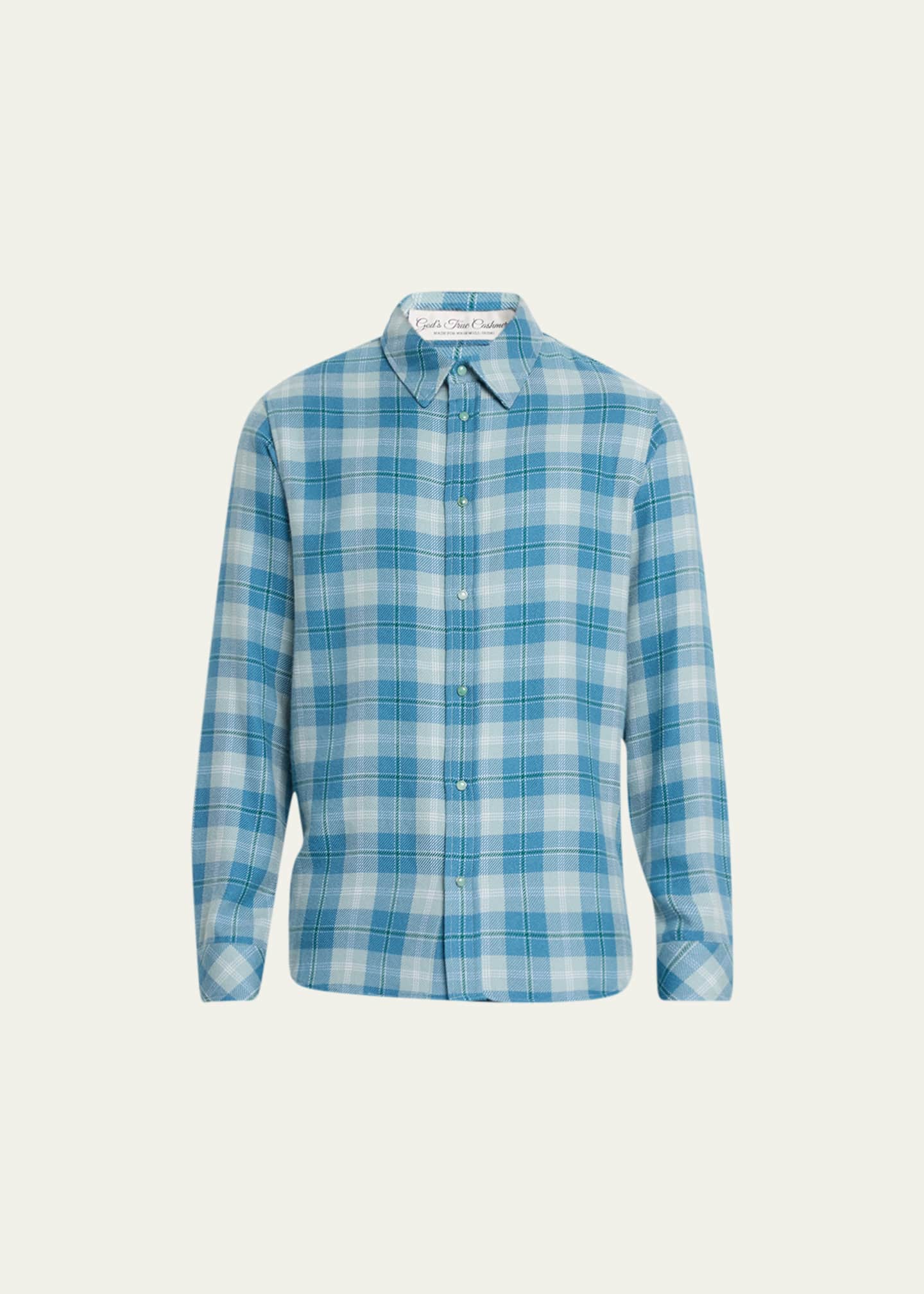God's True Cashmere Men's Cashmere Tartan Sport Shirt - Bergdorf Goodman