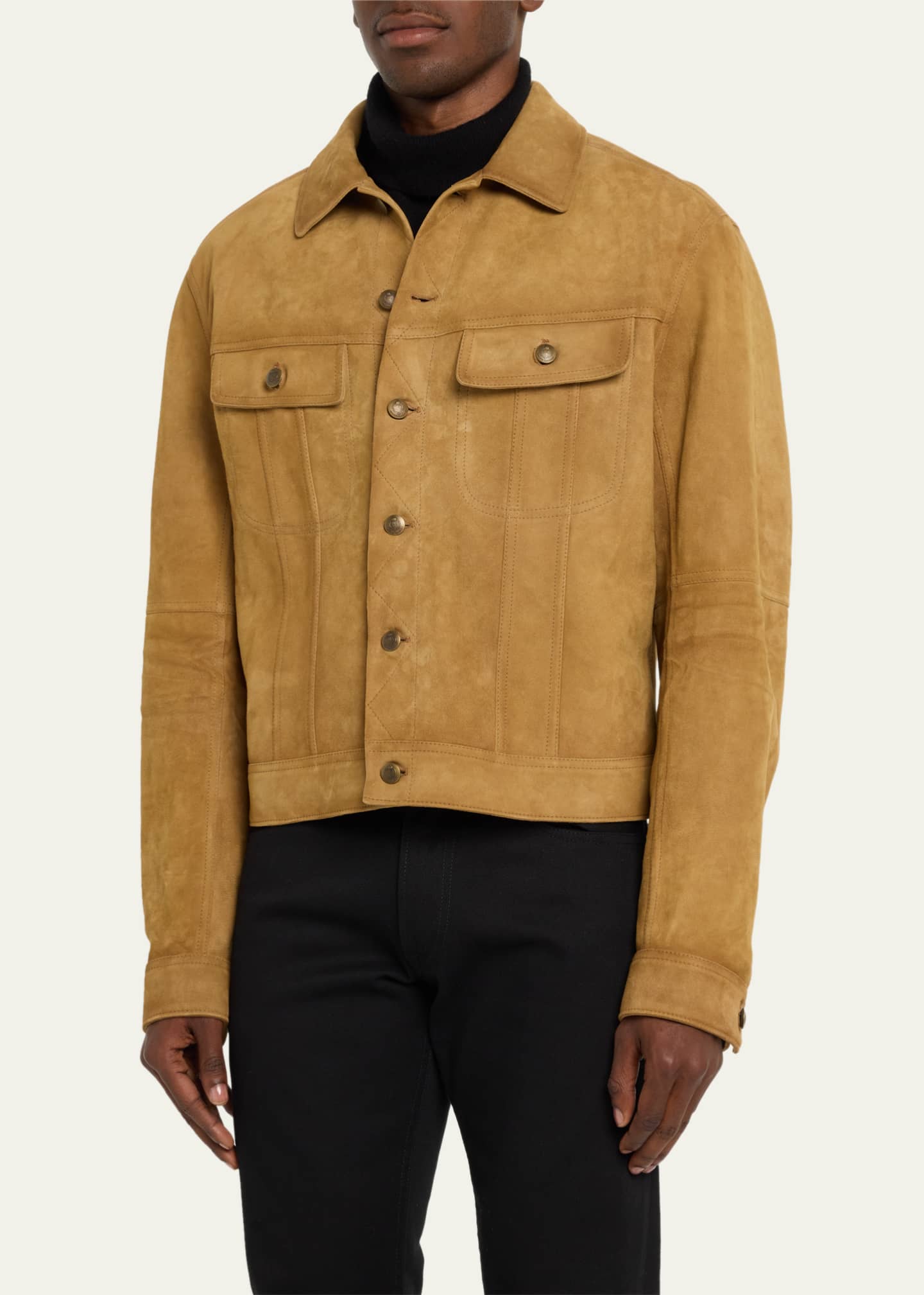 Ralph Lauren Purple Label Men's Clifton Suede Trucker Jacket - Bergdorf ...