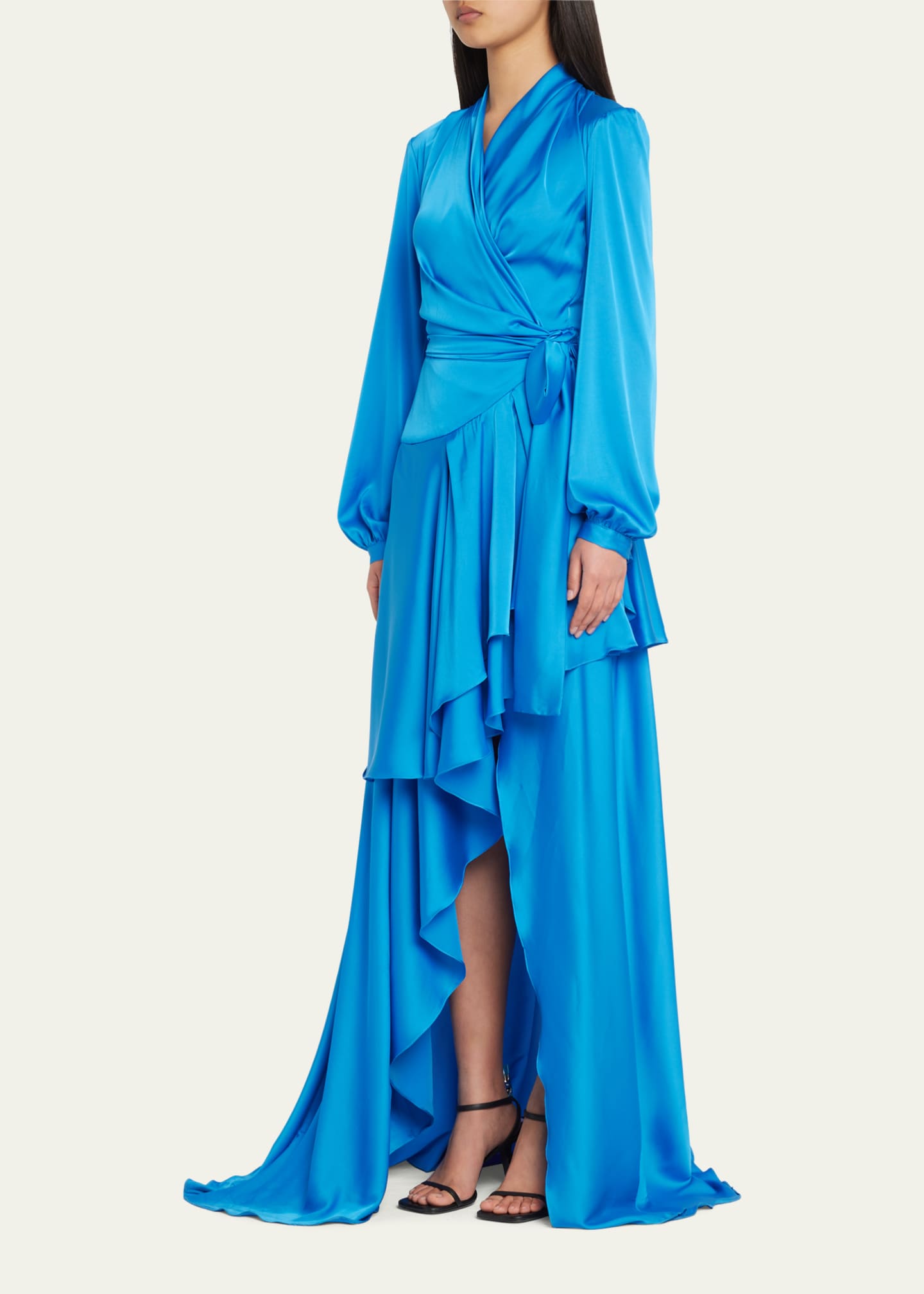 PatBO High-Low Ruffle Maxi Wrap Dress - Bergdorf Goodman