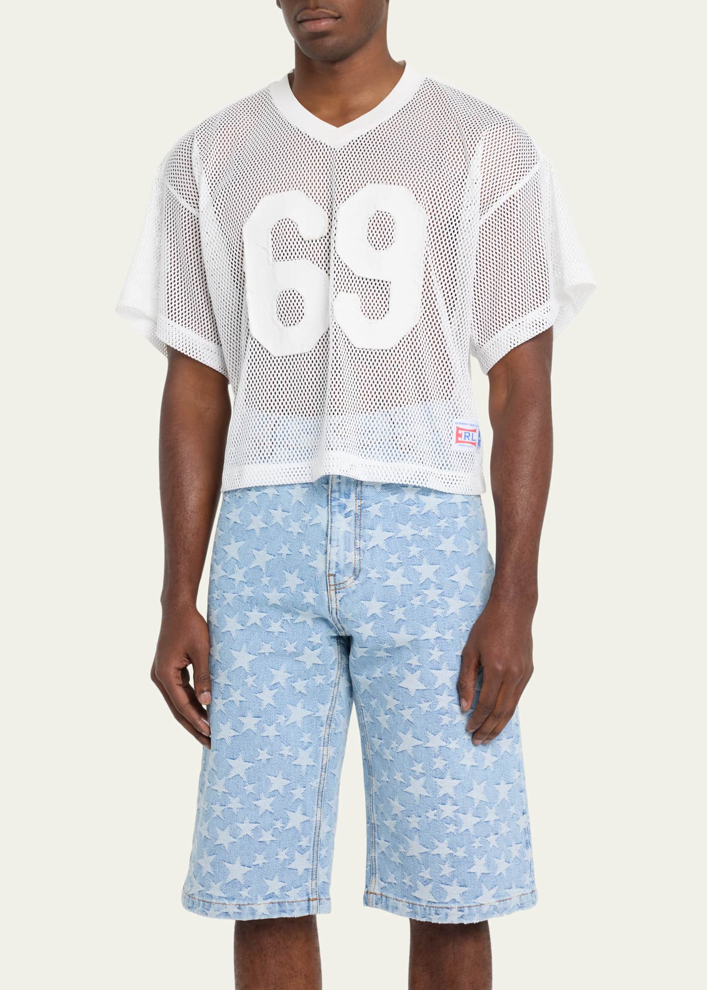 ERL Men's Boxy Mesh 69 Football Jersey - Bergdorf Goodman