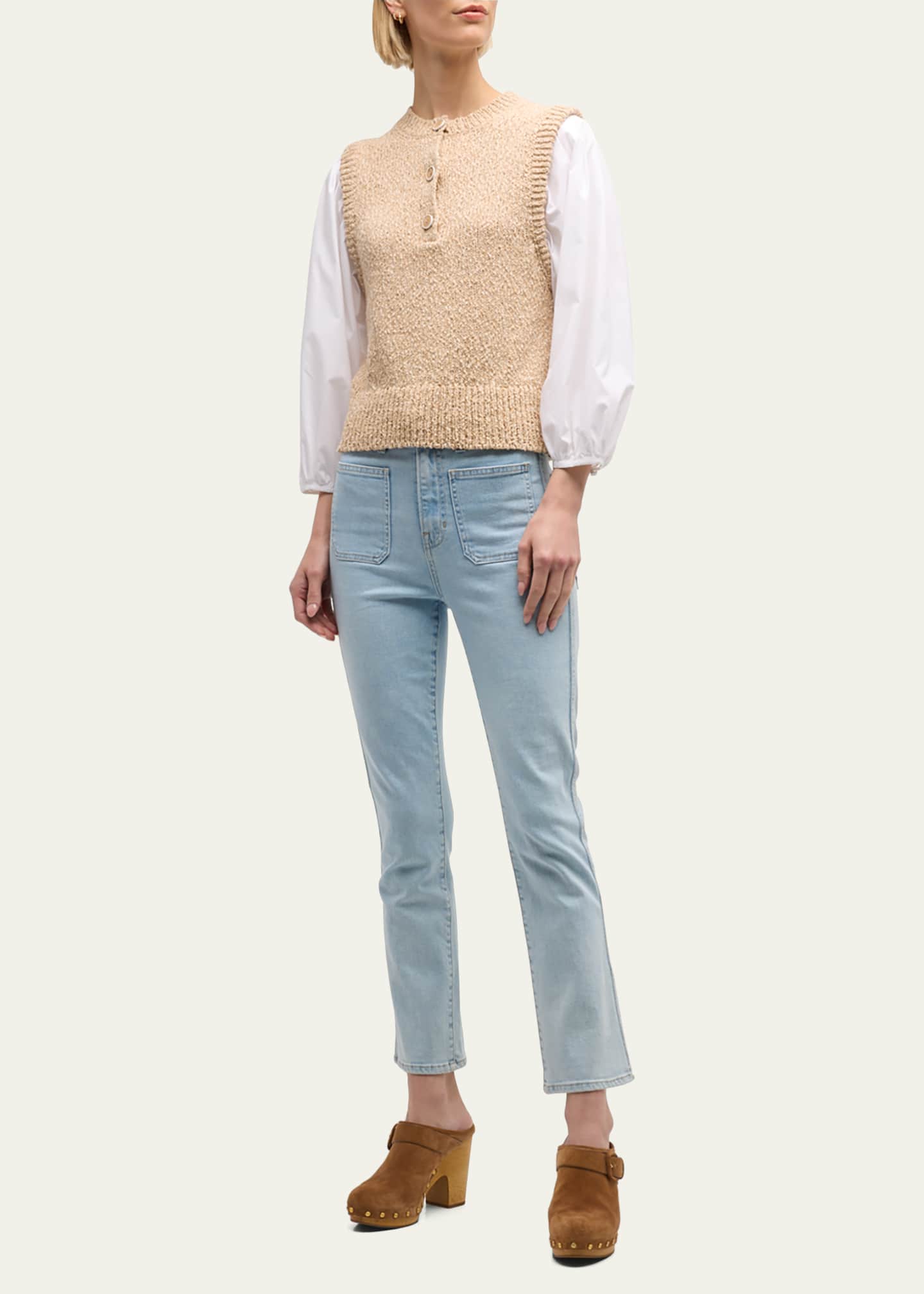 Veronica Beard Shawnet Mixed-Media Pullover - Bergdorf Goodman