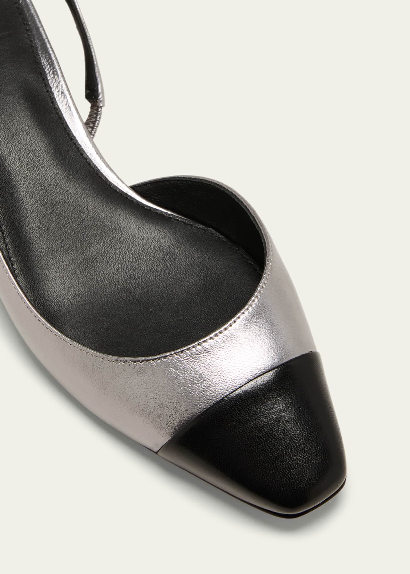 Veronica Beard Cecile Metallic Slingback Ballerina Flats - Bergdorf Goodman