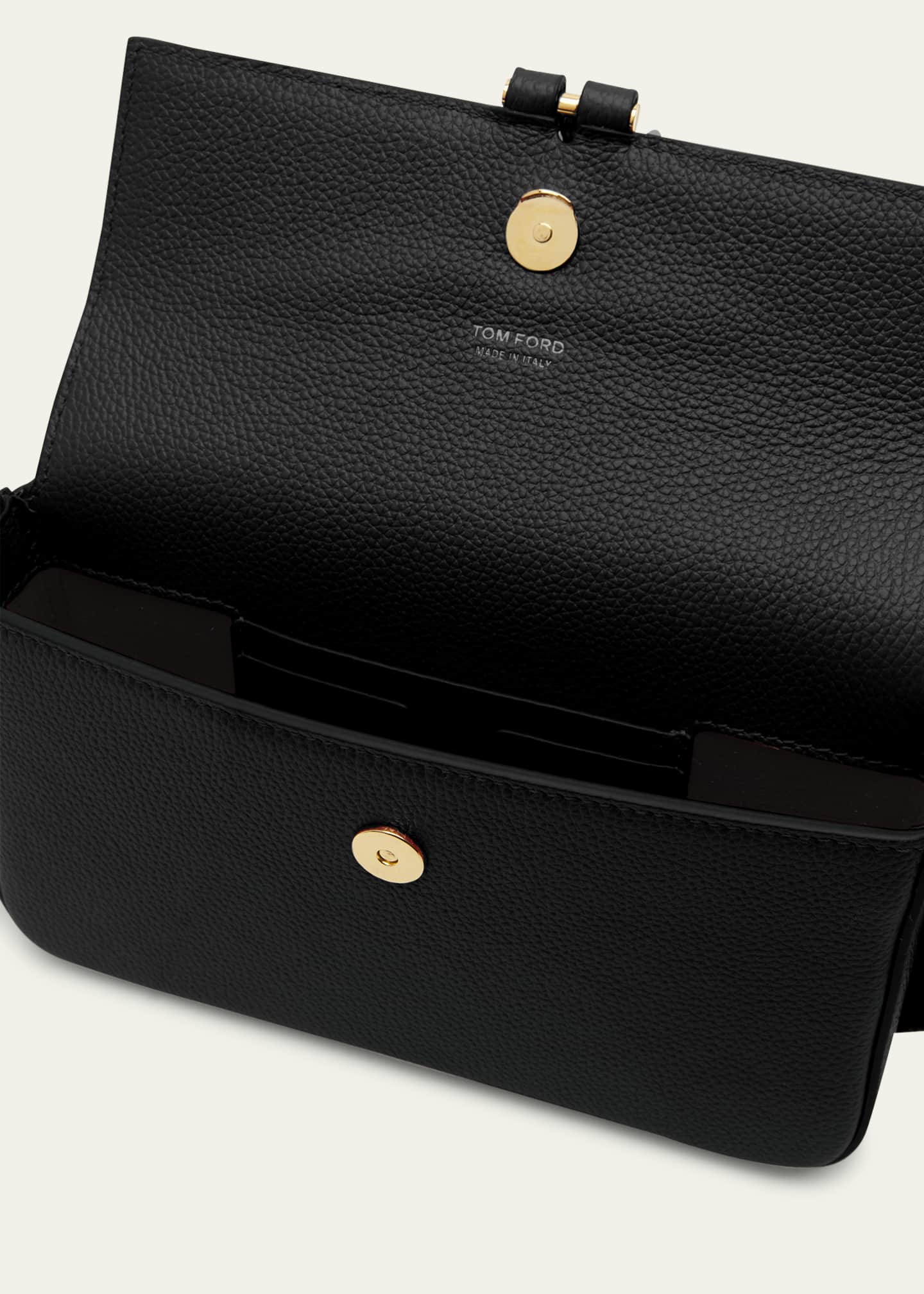 TOM FORD Tara Mini E/W Crossbosy in Grained Leather with Webbed Strap ...