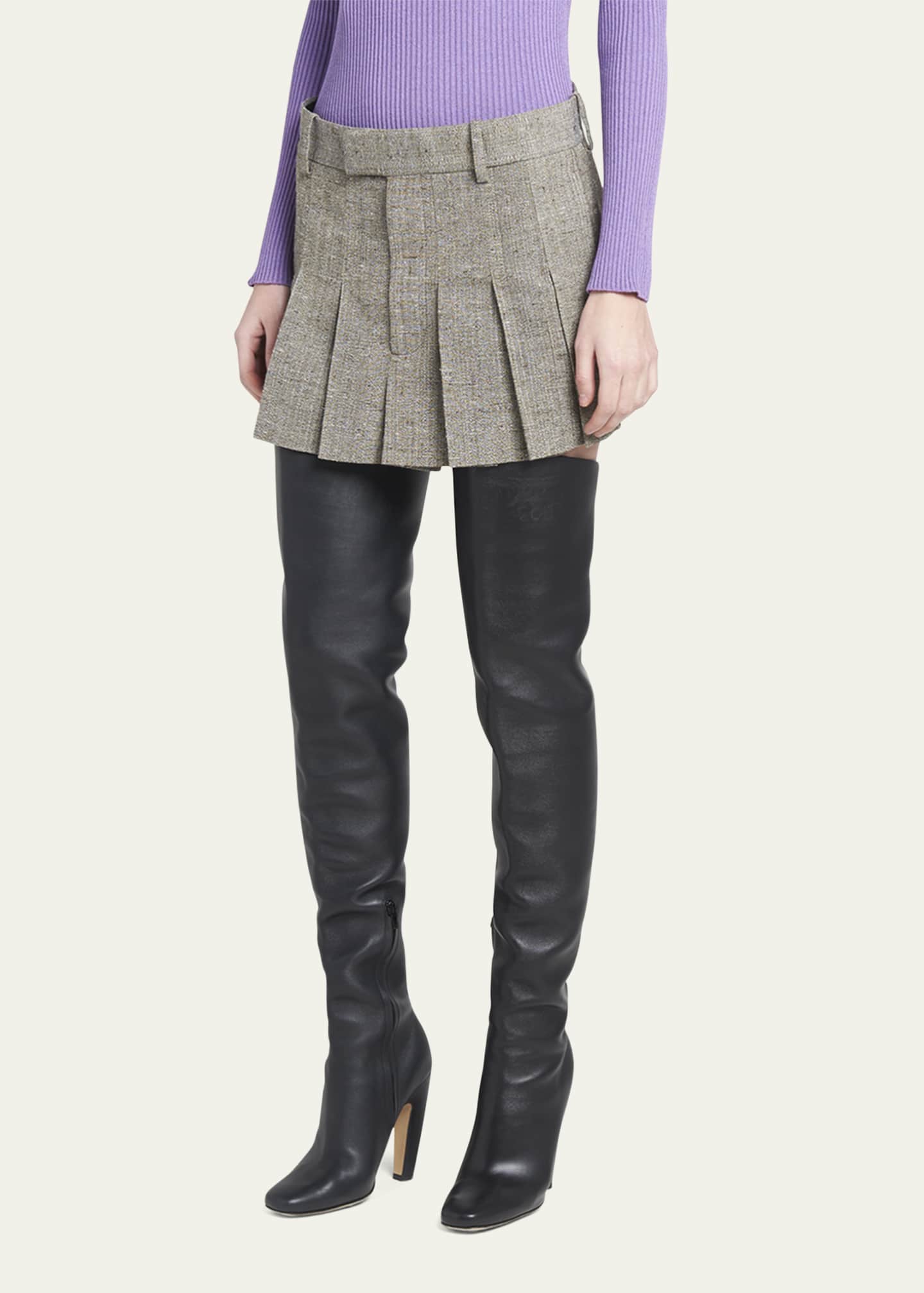 Bottega Veneta High-Neck Seamless Silk Rib Bodysuit - Bergdorf Goodman