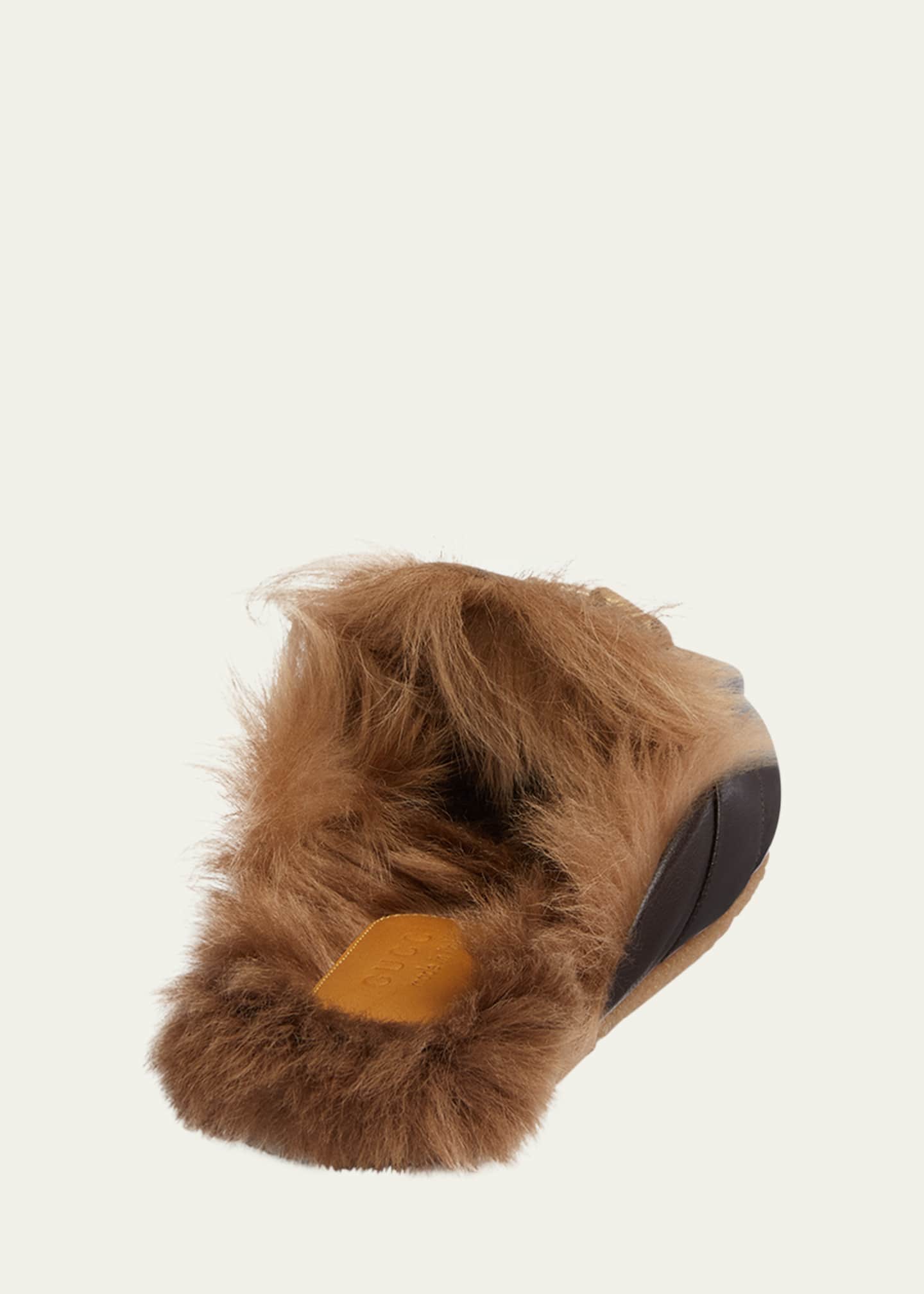 Gucci Men's Airel Long Shearling and Leather Mule Slippers - Bergdorf ...