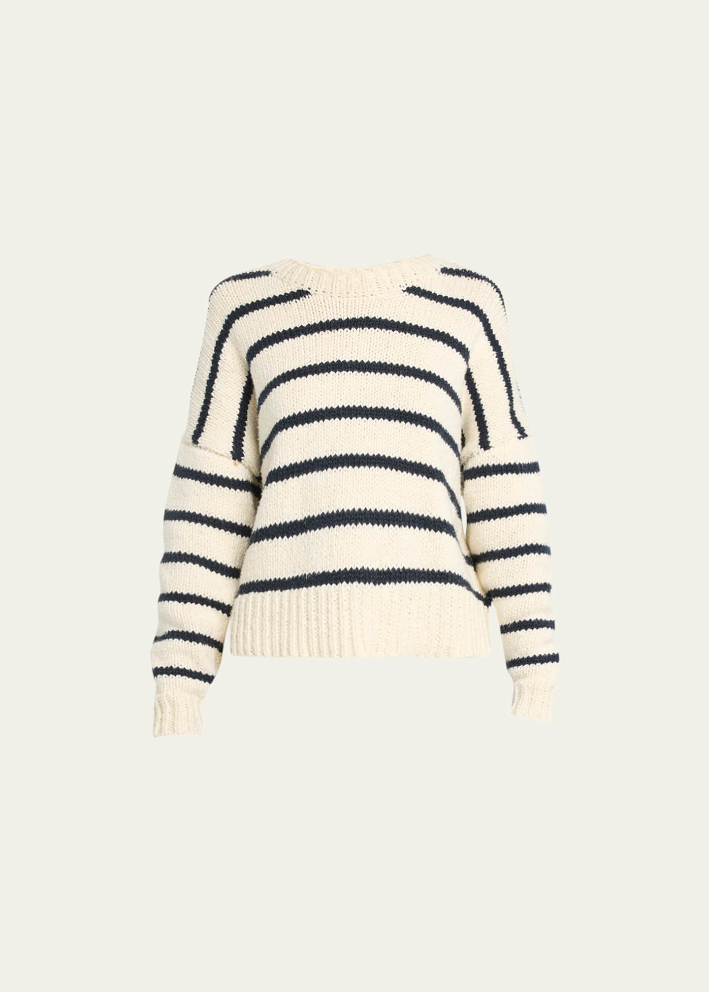 FRAME Striped Crewneck Sweater - Bergdorf Goodman