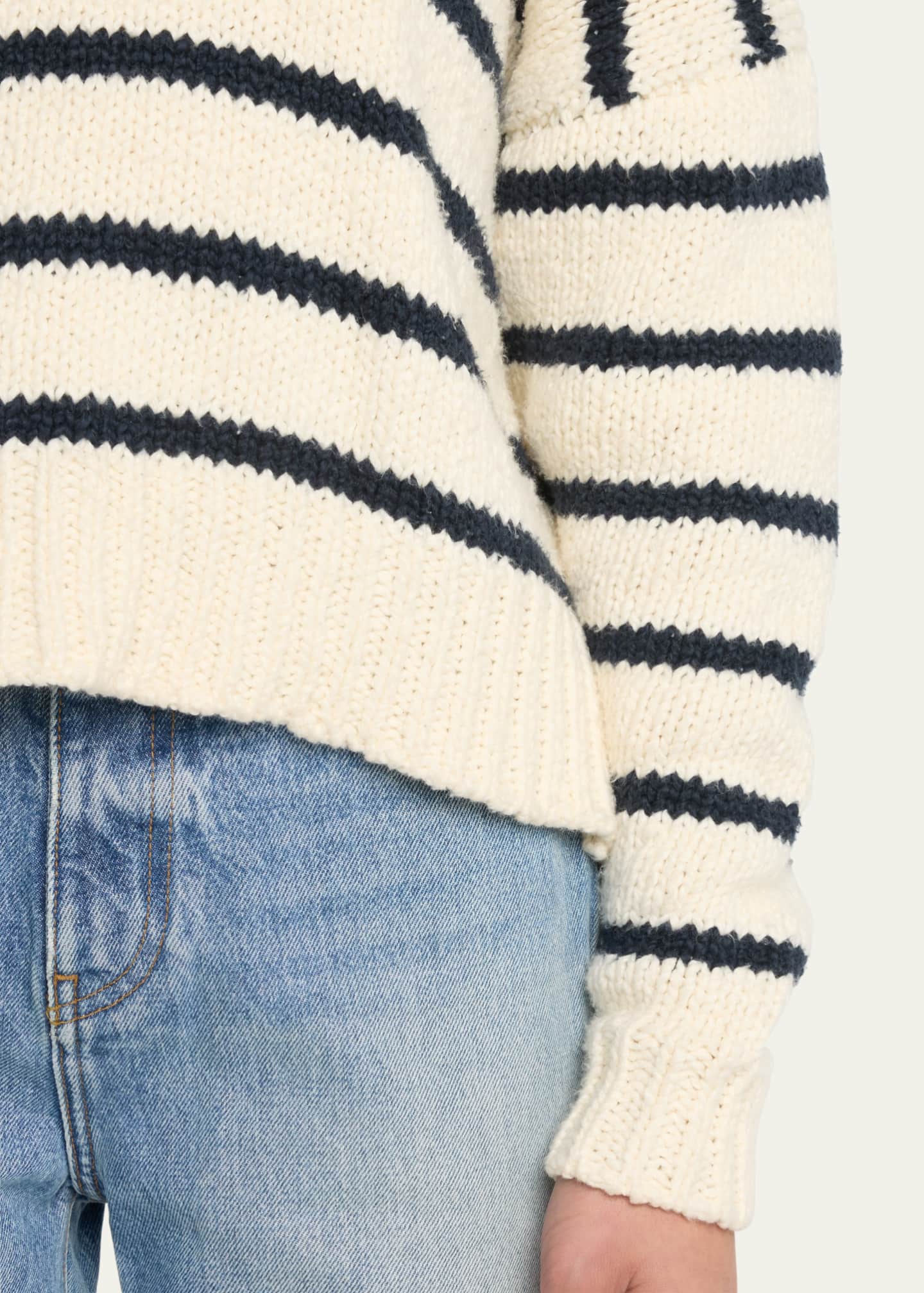 FRAME Striped Crewneck Sweater - Bergdorf Goodman