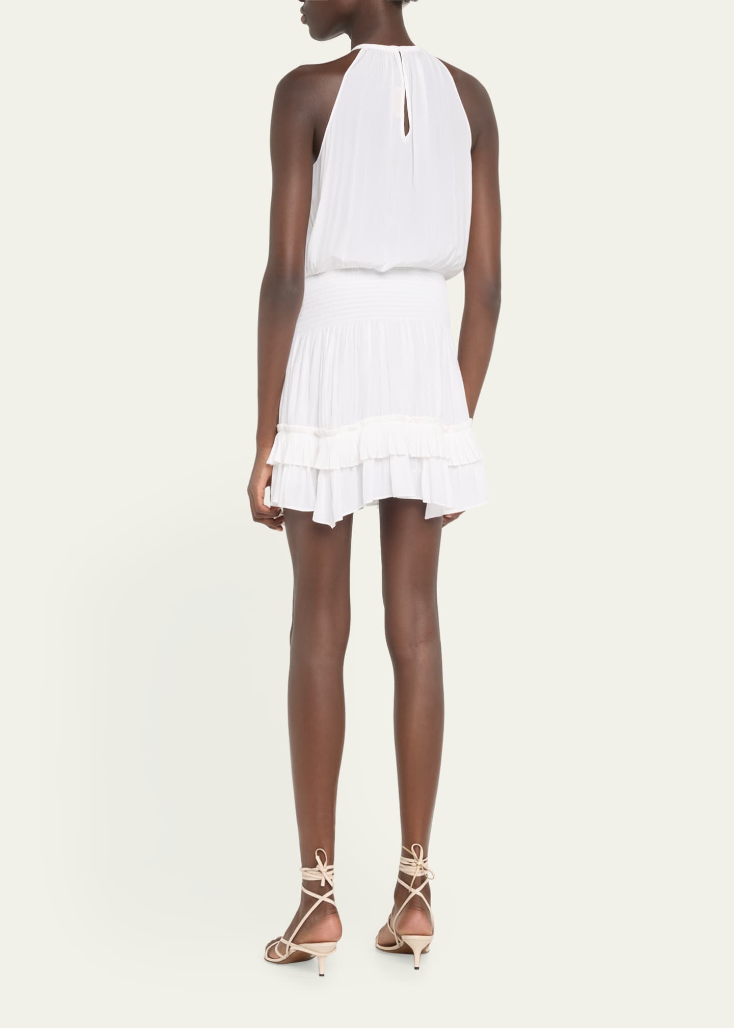 Ramy Brook Delfina Embellished Smocked Halter Mini Dress - Bergdorf Goodman