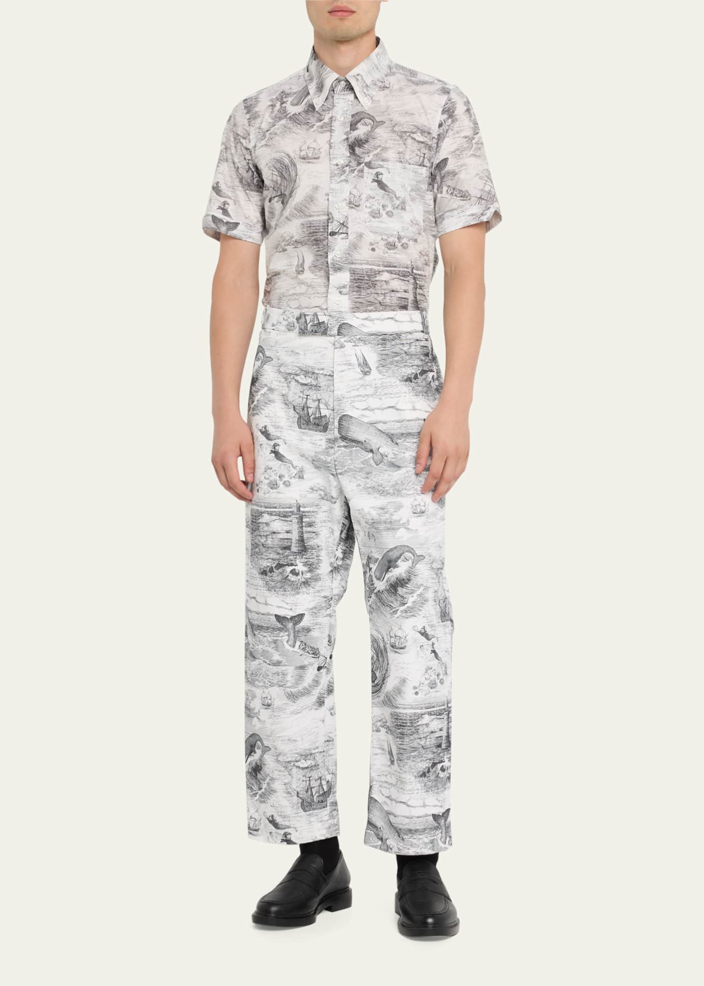 Thom Browne Men's Nautical Toile-Print Pants - Bergdorf Goodman