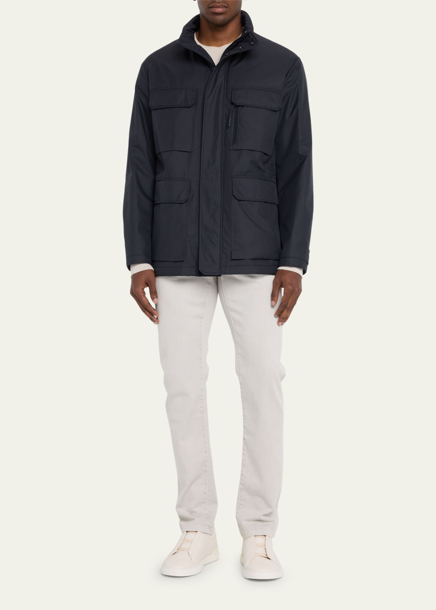 ZEGNA Men's Hidden-Zip Padded Field Jacket - Bergdorf Goodman