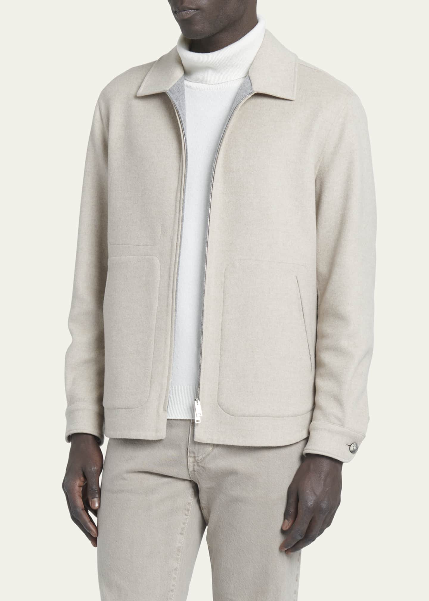 ZEGNA Men's Trofeo Cashmere Full-Zip Shirt Jacket - Bergdorf Goodman