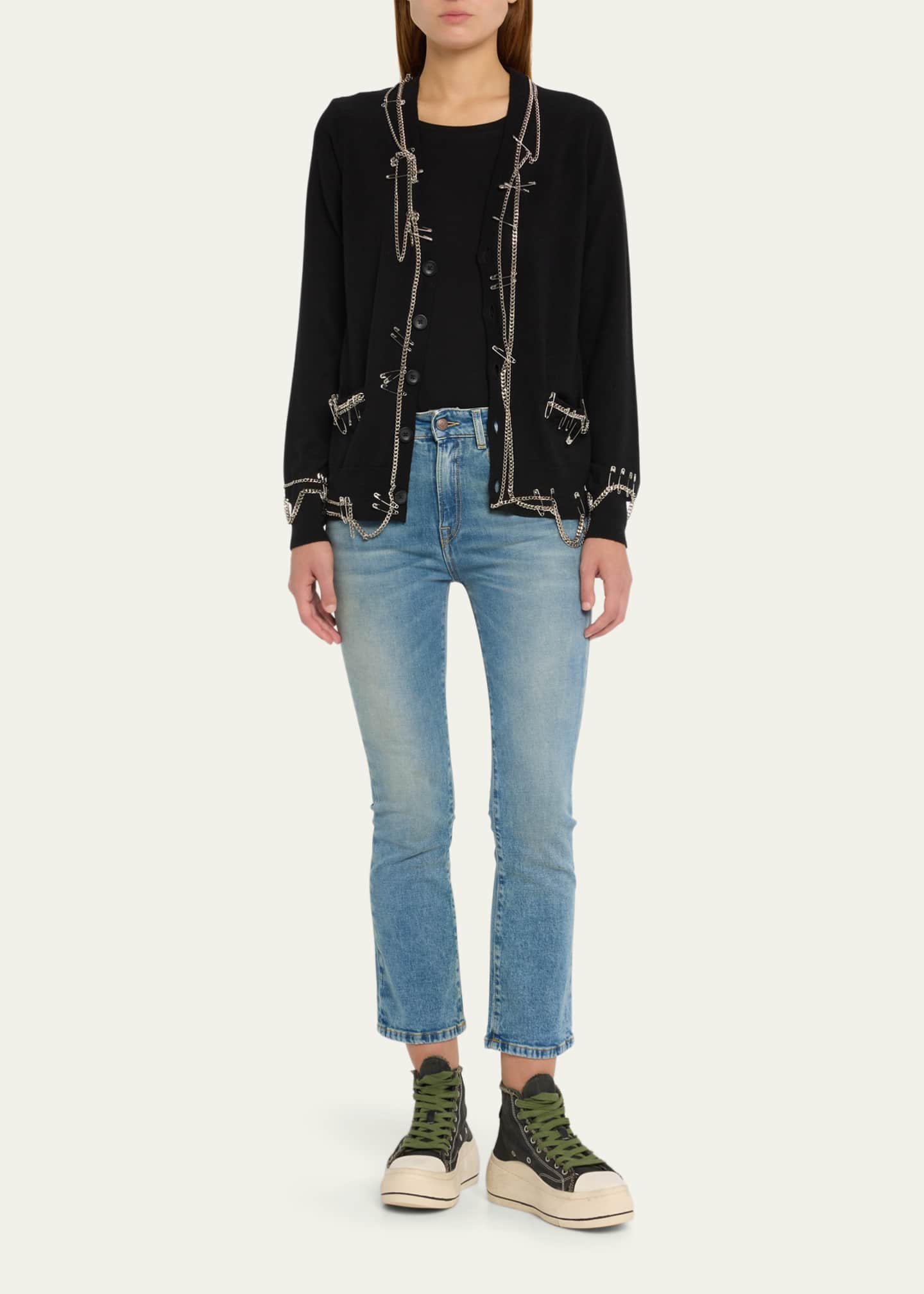 R13 Chain Embellished Wool Cardigan - Bergdorf Goodman