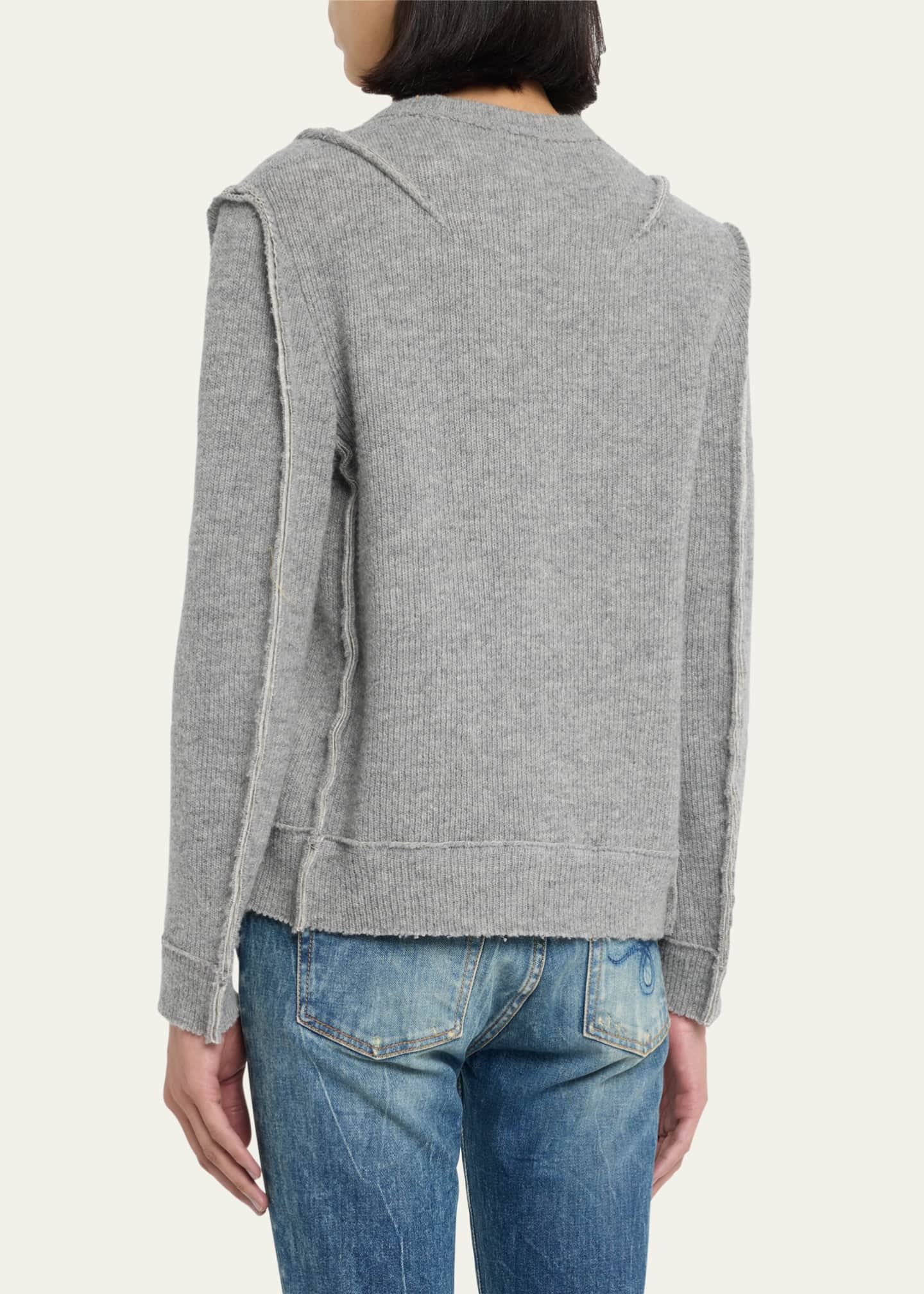 R13 Raw Edge Wool Crewneck Sweater - Bergdorf Goodman