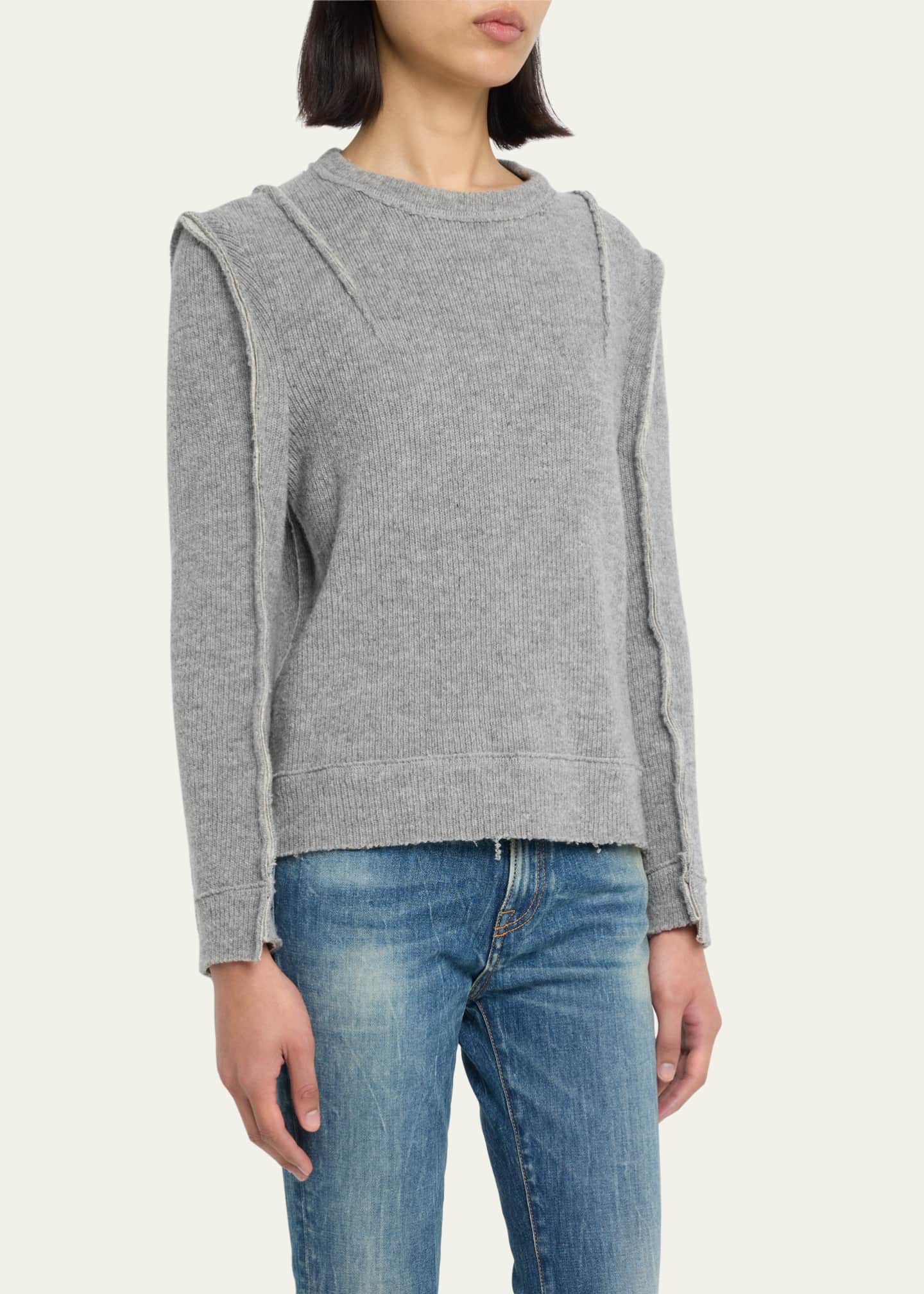 R13 Raw Edge Wool Crewneck Sweater - Bergdorf Goodman