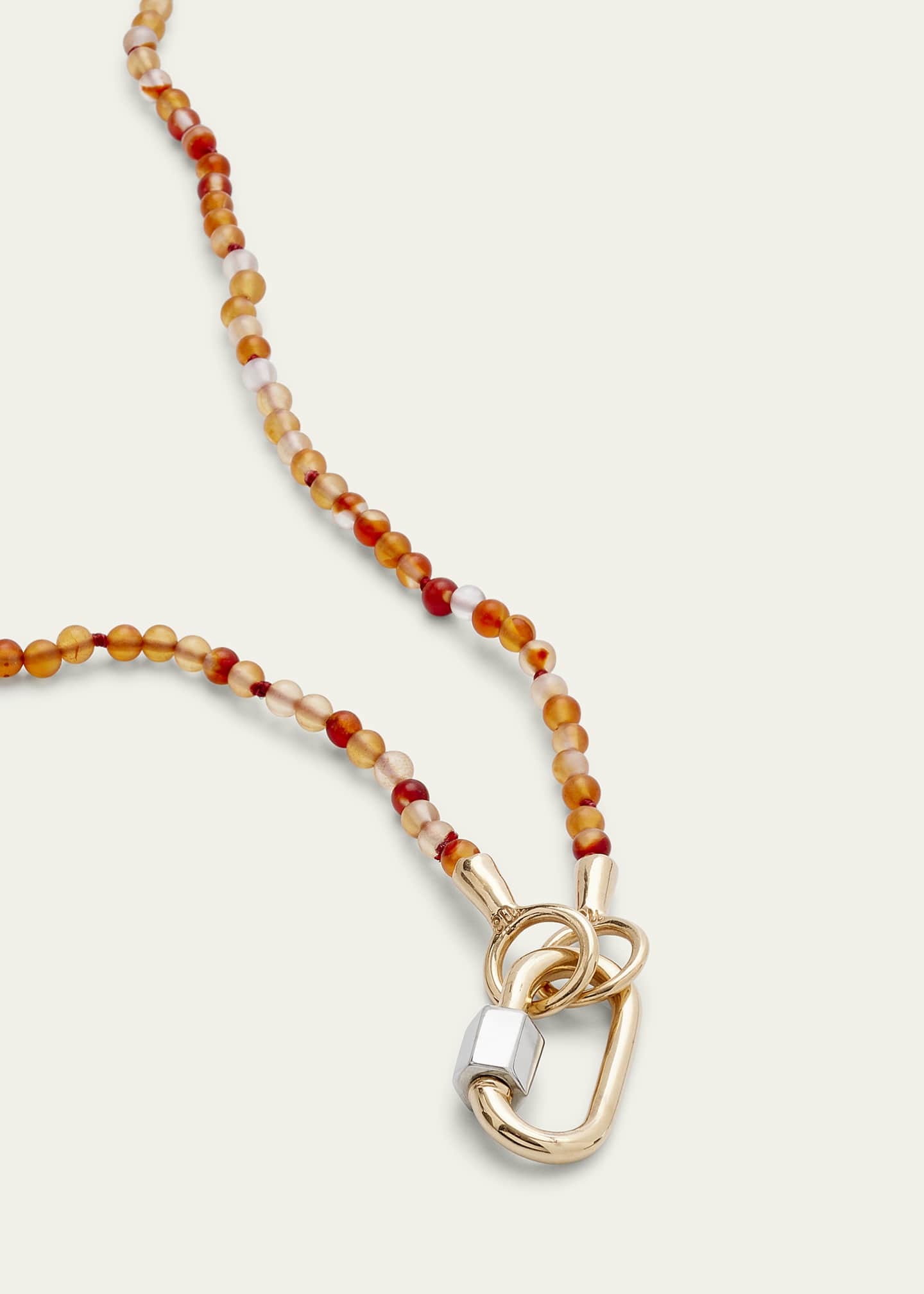 Marla Aaron Lock and Orange Agate Itty Bitty Strand Necklace - Bergdorf ...