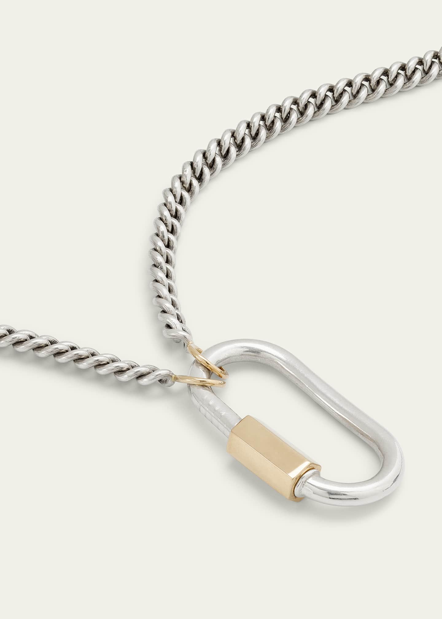 Marla Aaron Two-Tone Heavy Curb Chain and Lock Necklace - Bergdorf Goodman
