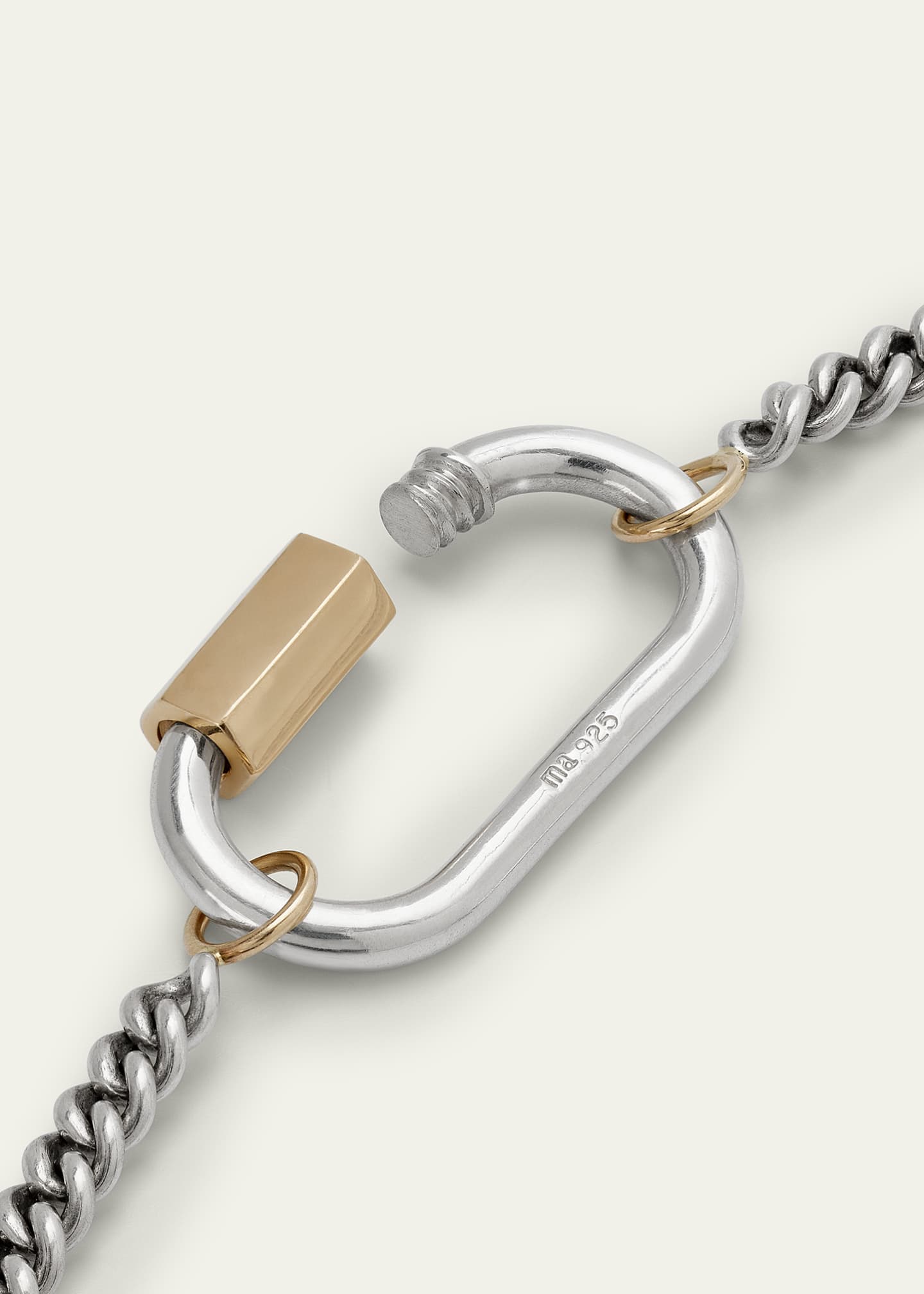Marla Aaron Two-Tone Heavy Curb Chain and Lock Necklace - Bergdorf Goodman