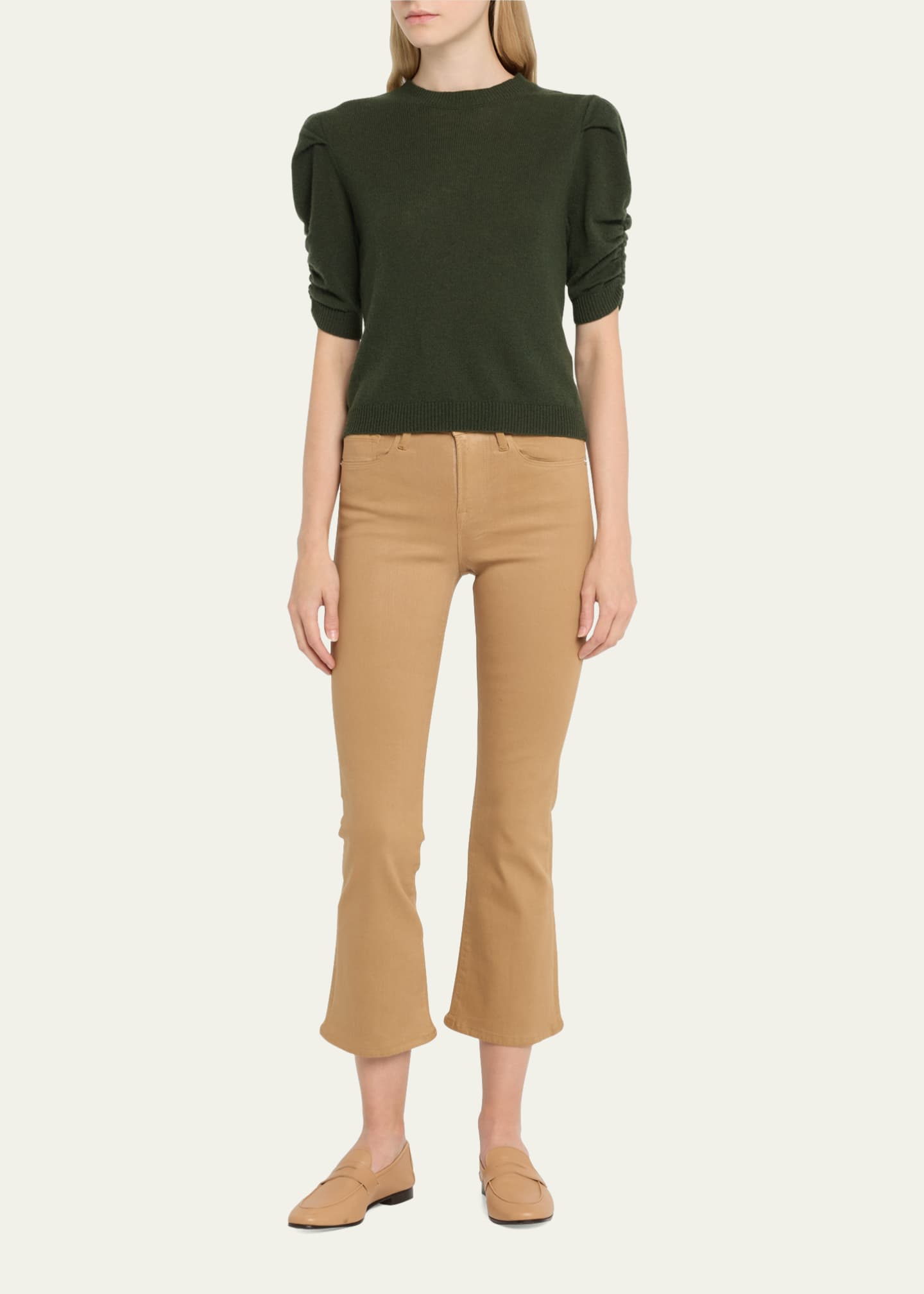 FRAME Le Crop Mini Boot Coated Jeans - Bergdorf Goodman