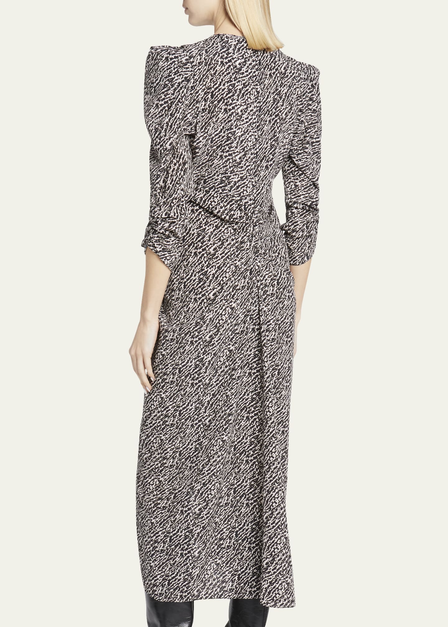 Isabel Marant Albini Ruched Floral-Print Midi Dress - Bergdorf Goodman