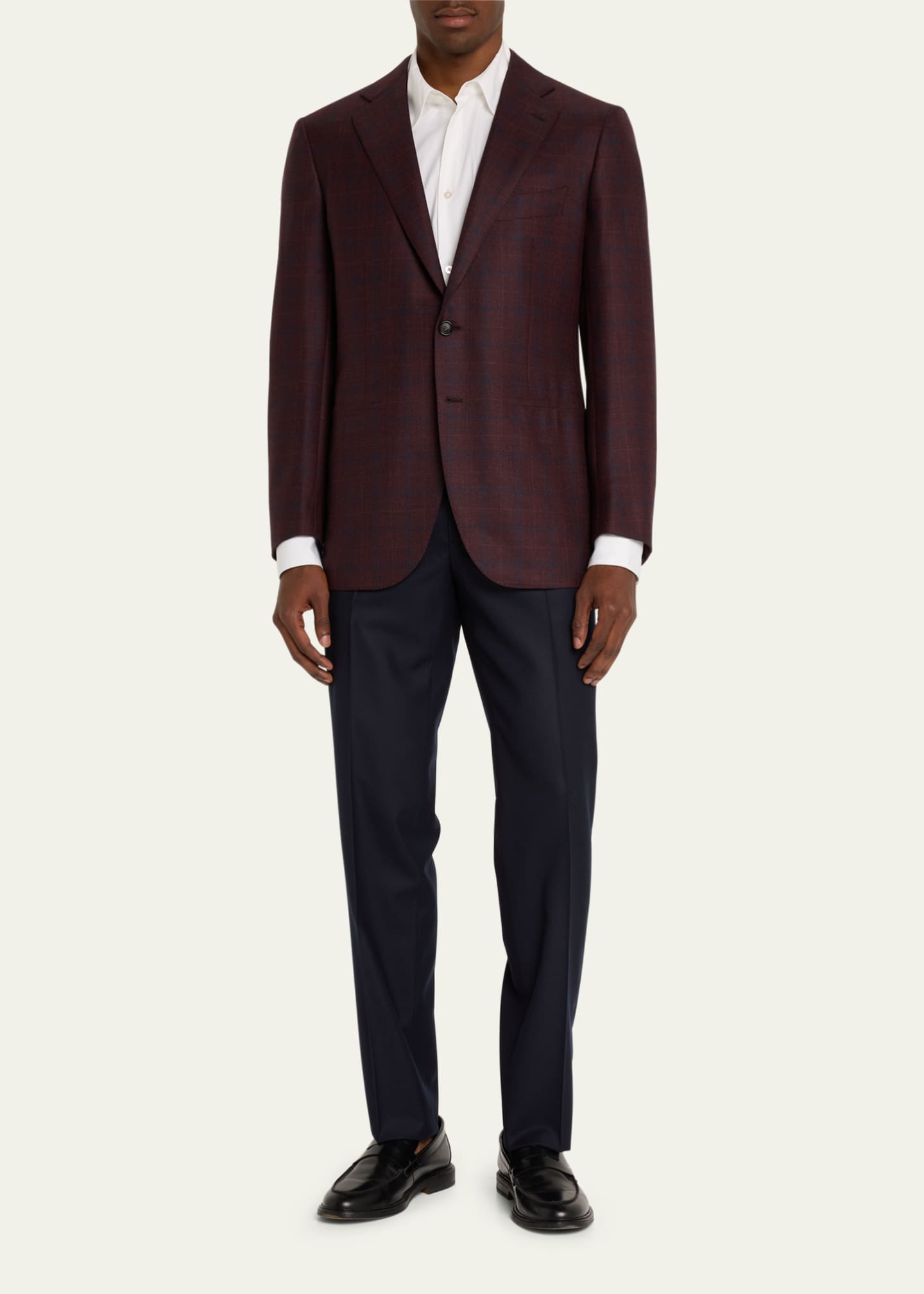 Cesare Attolini Men's Plaid Wool-Cashmere Sport Jacket - Bergdorf Goodman