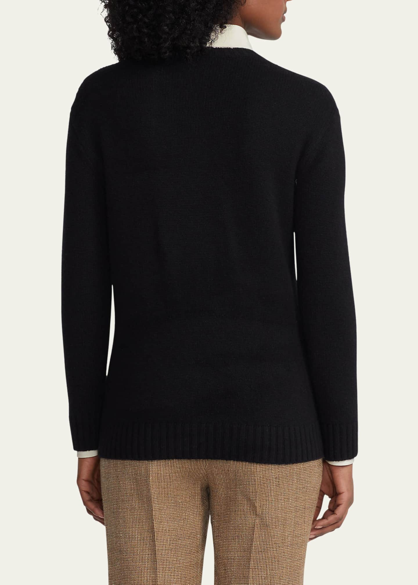 Ralph Lauren Collection Moto Bear Crewneck Cashmere Sweater - Bergdorf ...