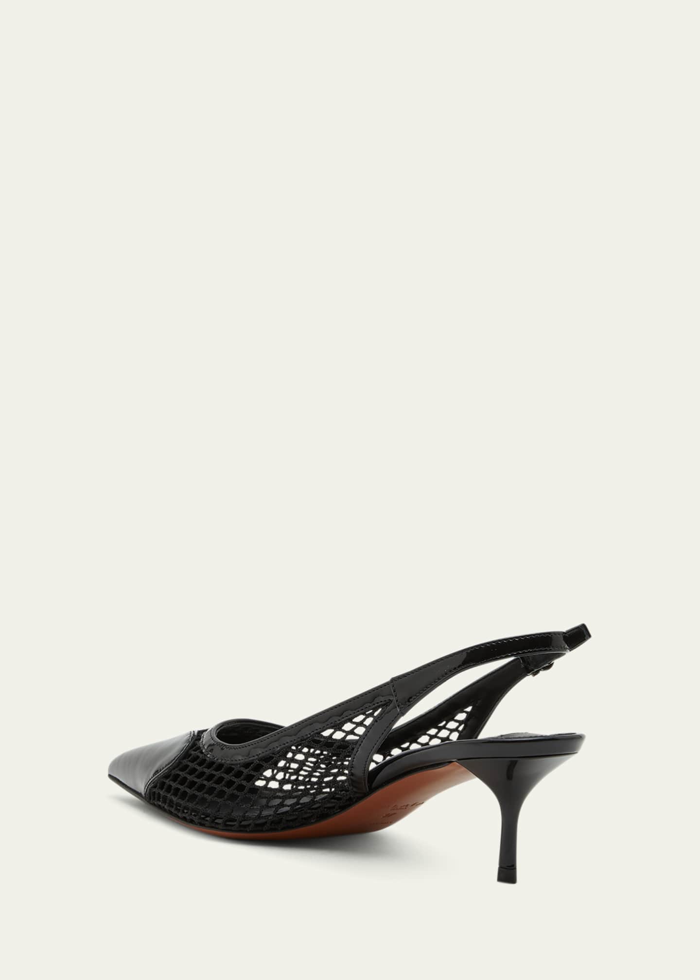 ALAIA Mesh Heart-Toe Slingback Pumps - Bergdorf Goodman