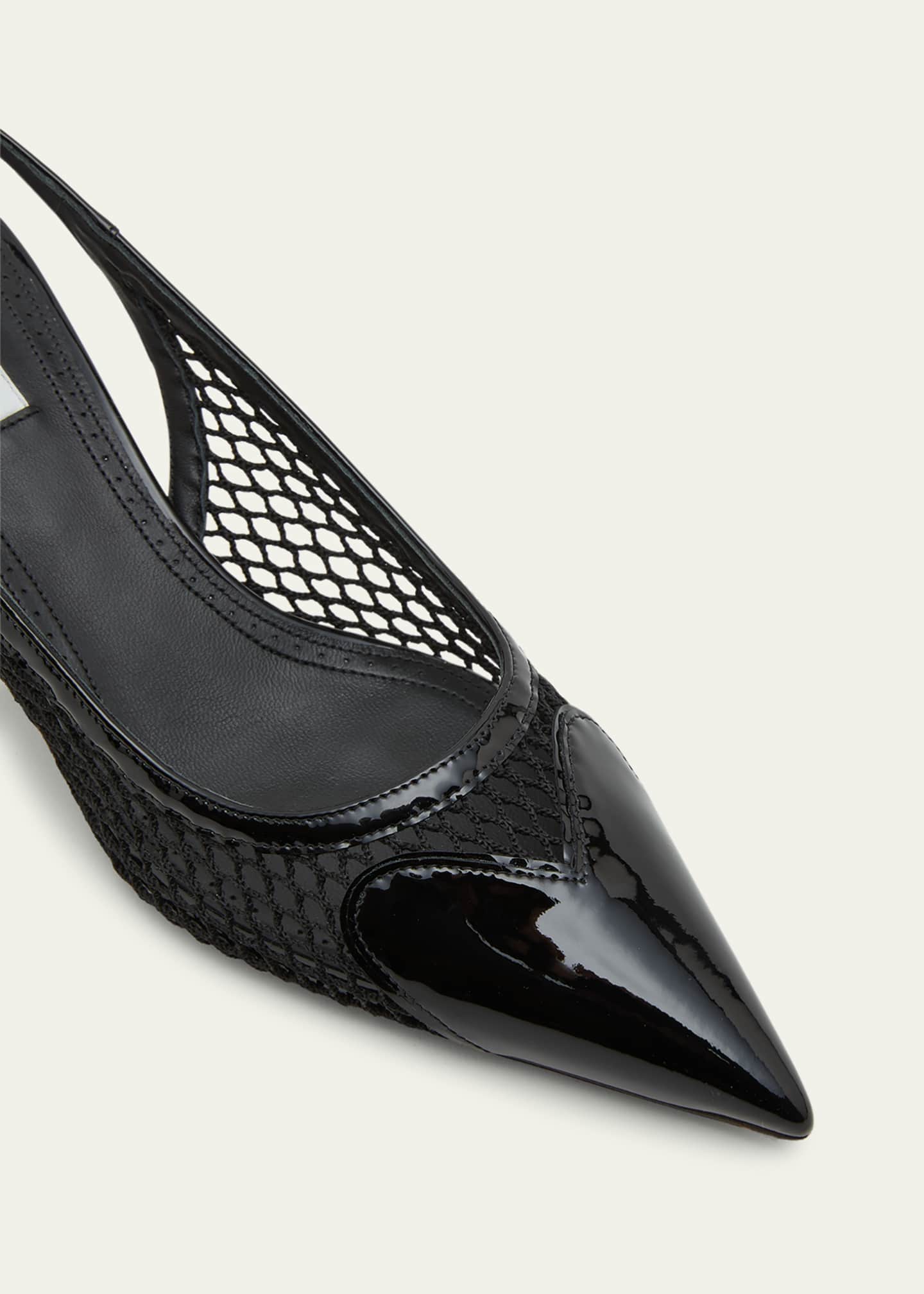ALAIA Mesh Heart-Toe Slingback Pumps - Bergdorf Goodman