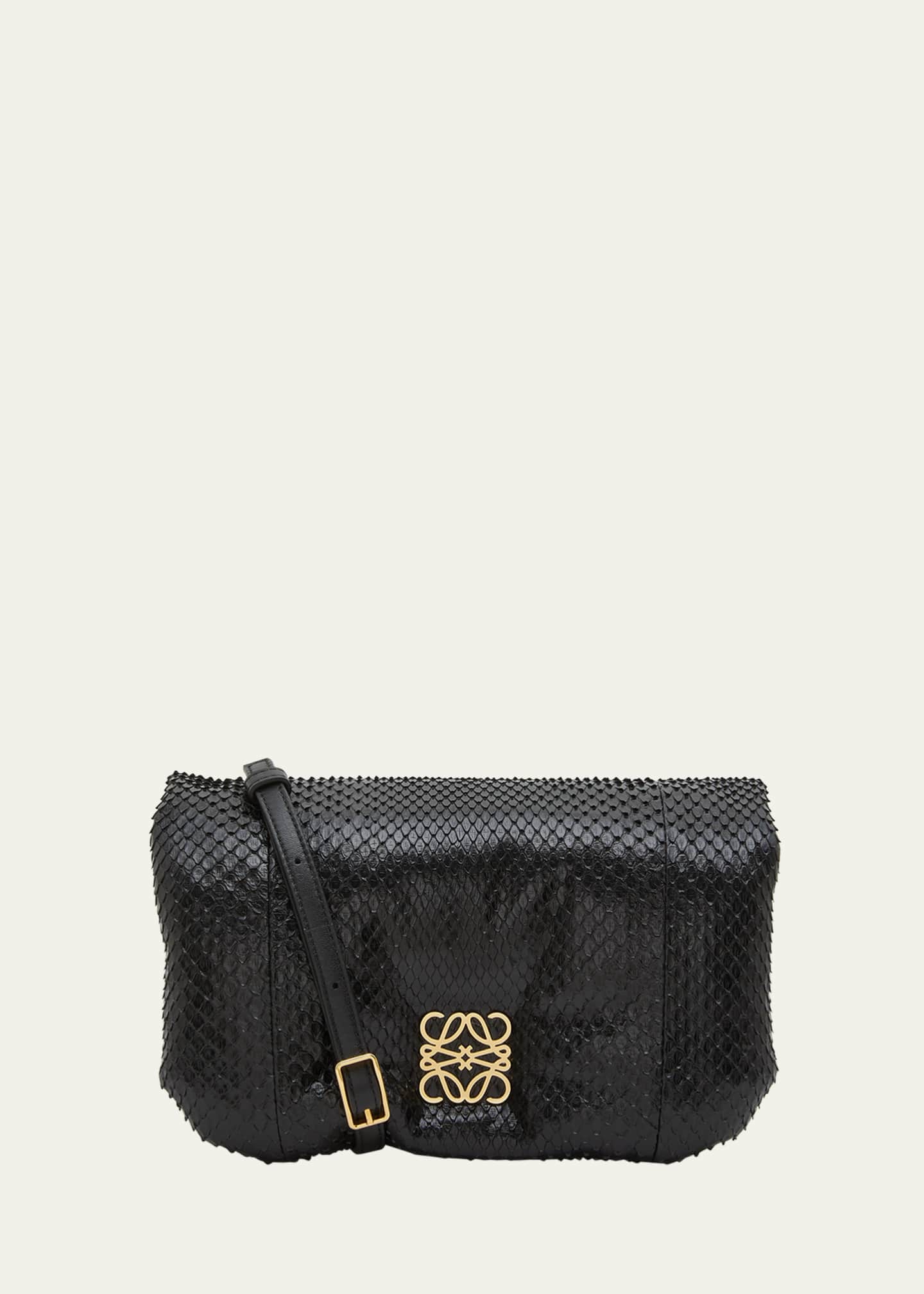 Loewe Goya Mini Shiny Python-Print Shoulder Bag - Bergdorf Goodman