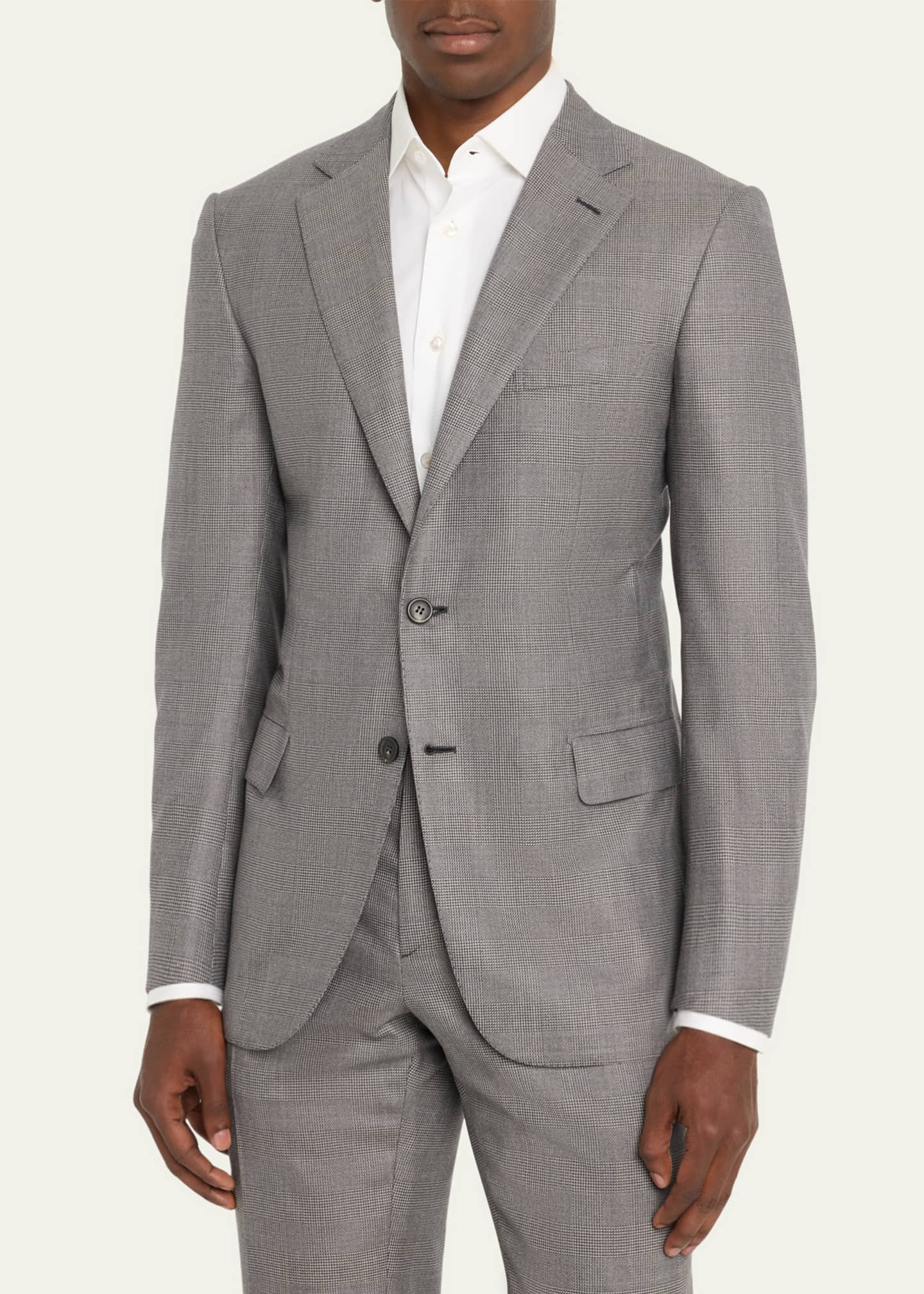 Brioni Men's Brun Super 150s Wool Plaid Suit - Bergdorf Goodman