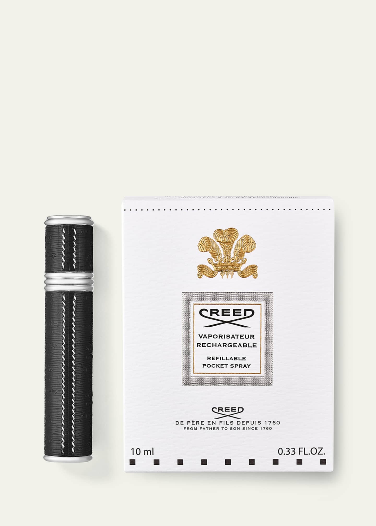 CREED Empty 0.33 oz. Leather Atomizer, Silver/Black - Bergdorf Goodman