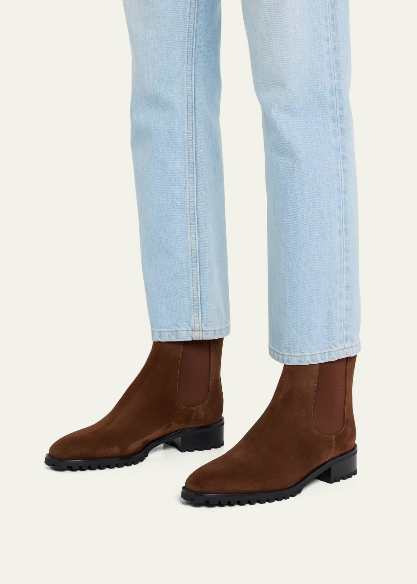 Manolo Blahnik Chelata Suede Chelsea Ankle Booties - Bergdorf Goodman