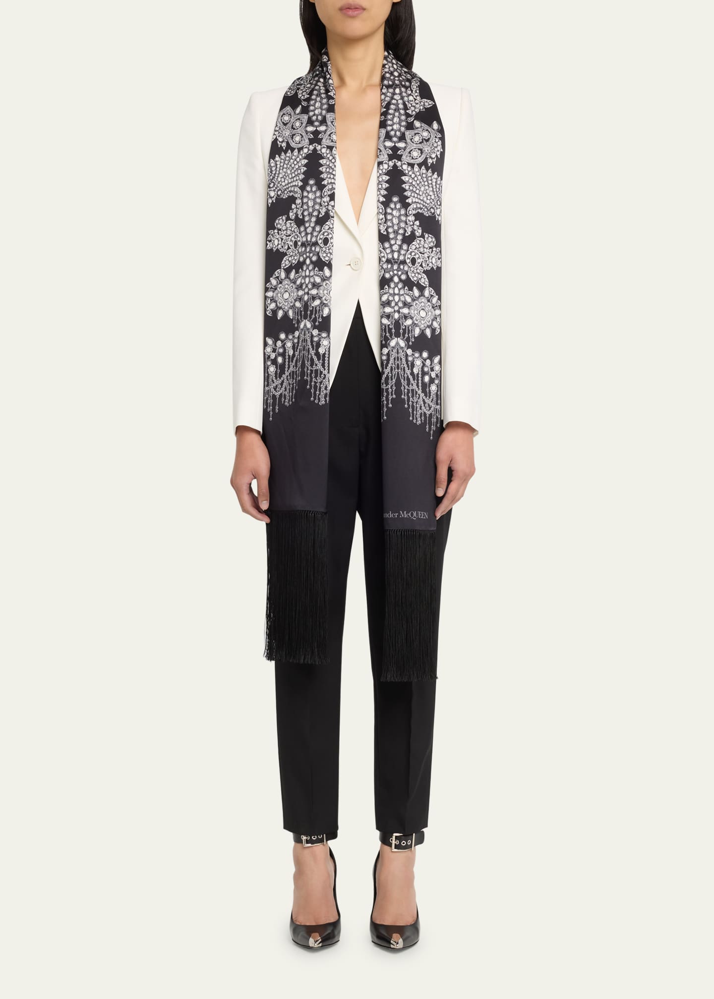 Alexander McQueen Victorian Opera Satin Scarf - Bergdorf Goodman