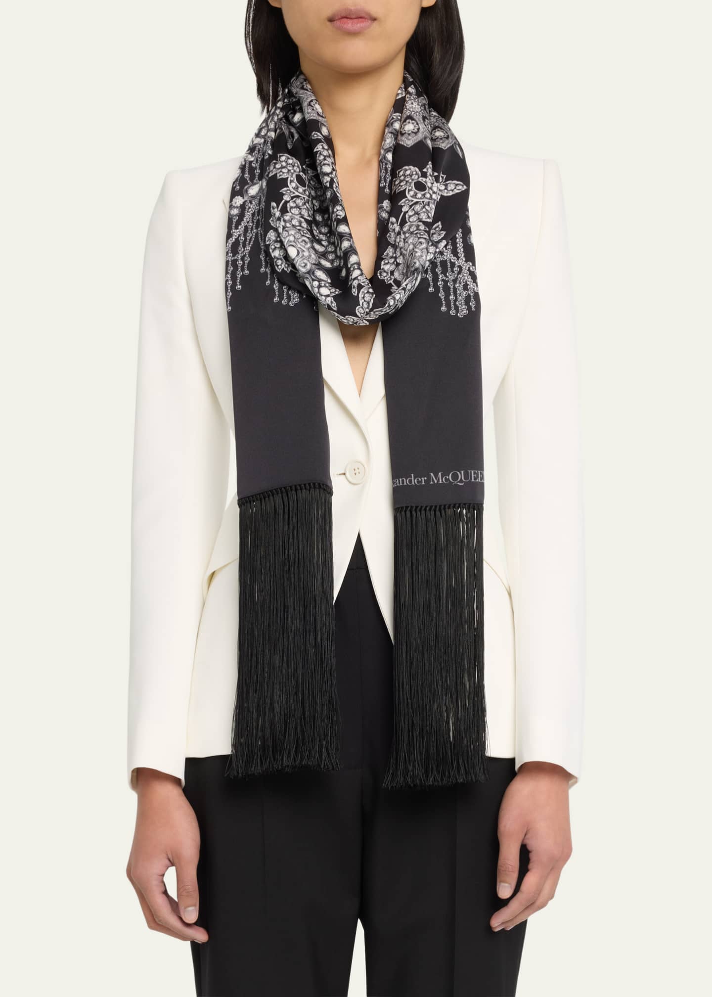 Alexander McQueen Victorian Opera Satin Scarf - Bergdorf Goodman
