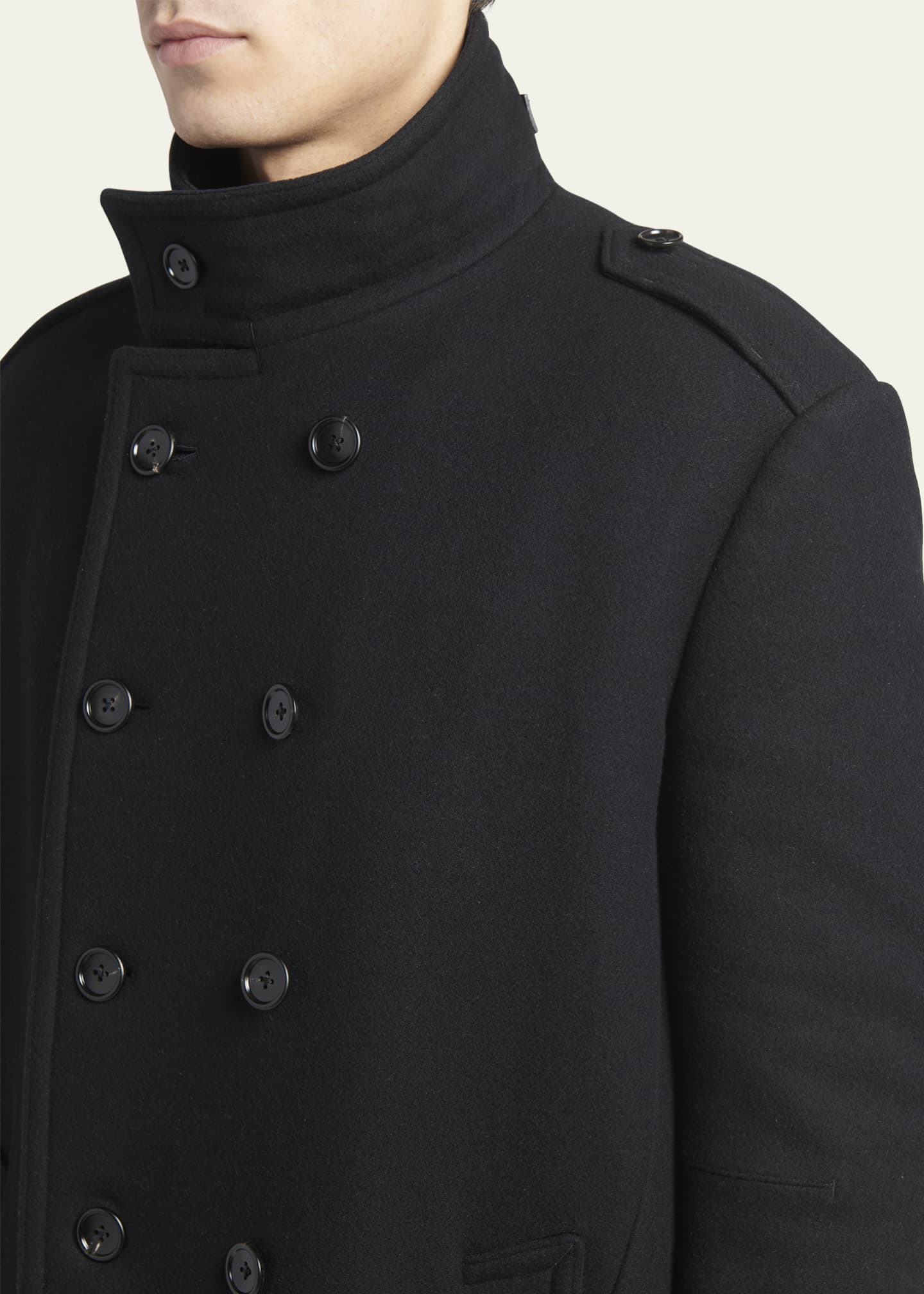 TOM FORD Men's Double-Breasted Funnel Overcoat - Bergdorf Goodman