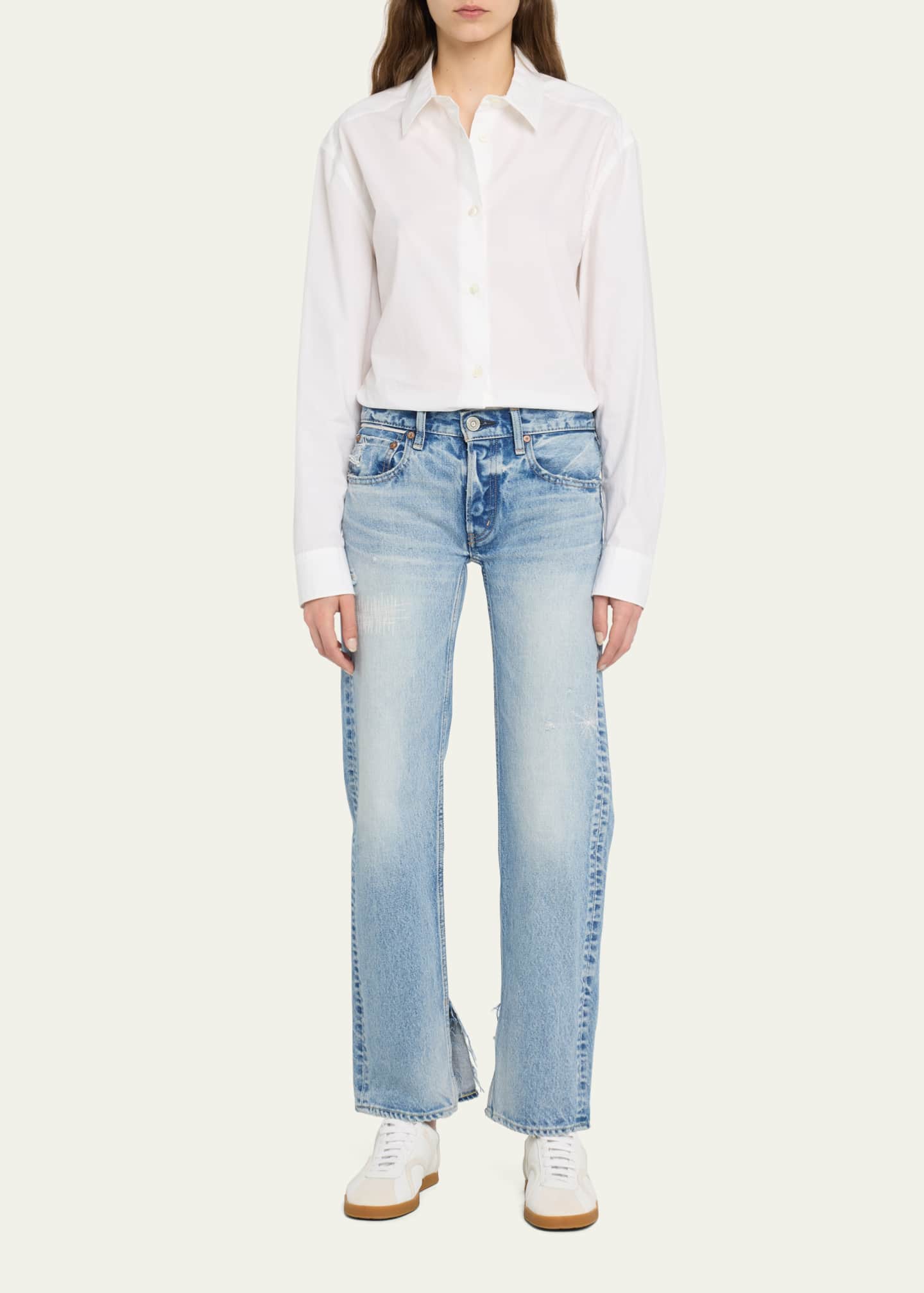 MOUSSY VINTAGE Bostonia Straight Low-Rise Split Hem Jeans - Bergdorf ...