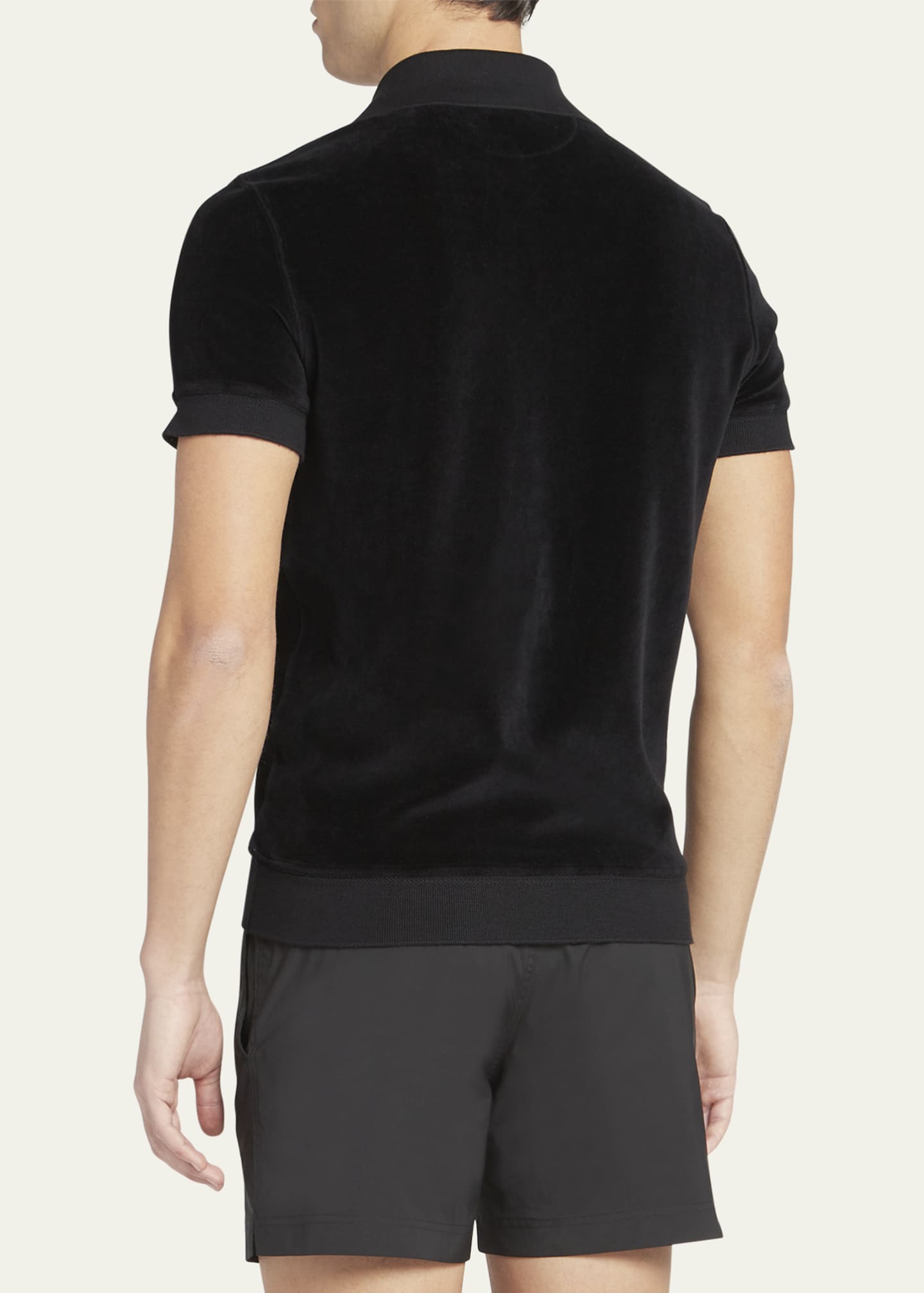 TOM FORD Men's Velour Polo Shirt - Bergdorf Goodman