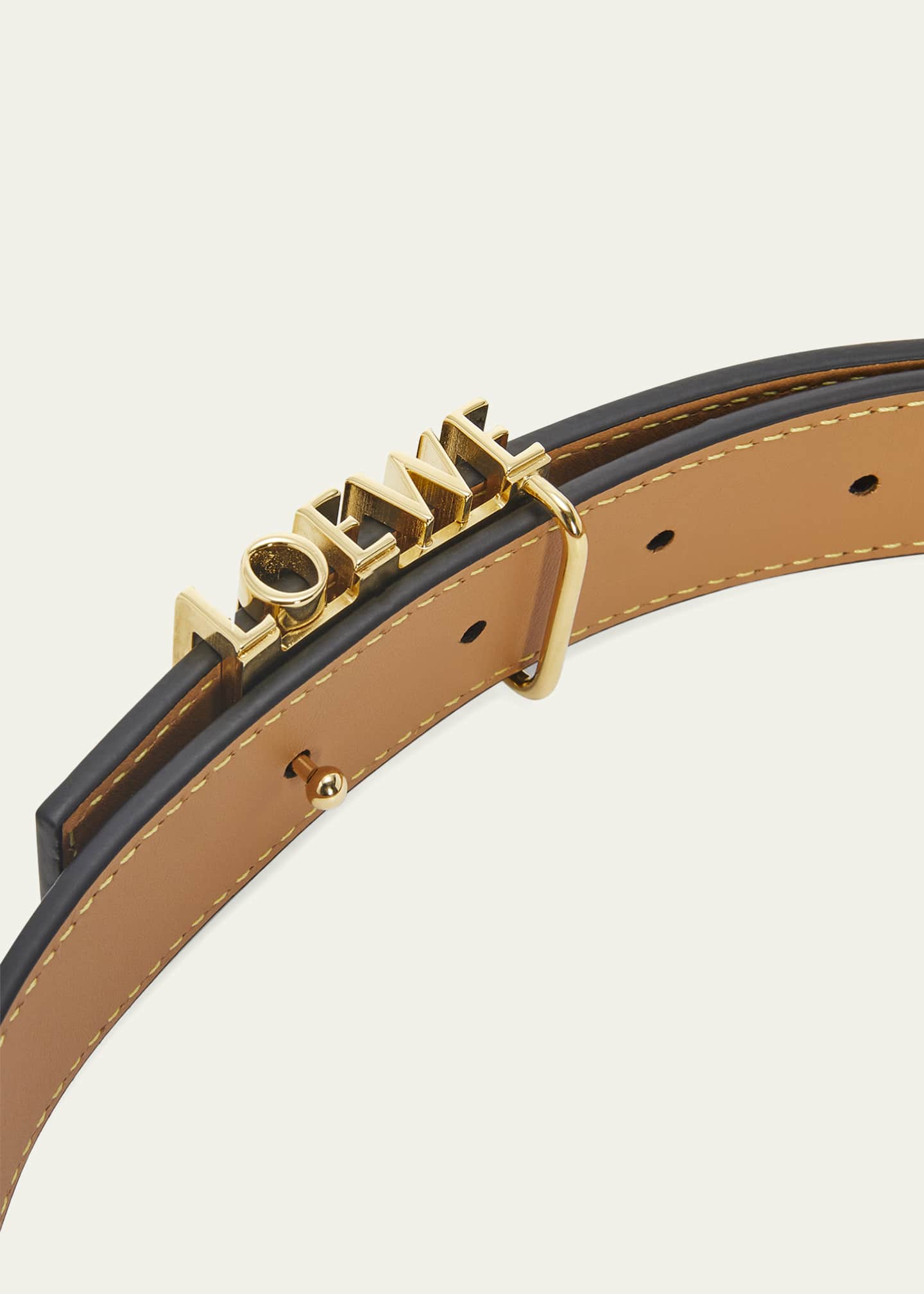 Loewe Graphic Buckle Leather Belt - Bergdorf Goodman