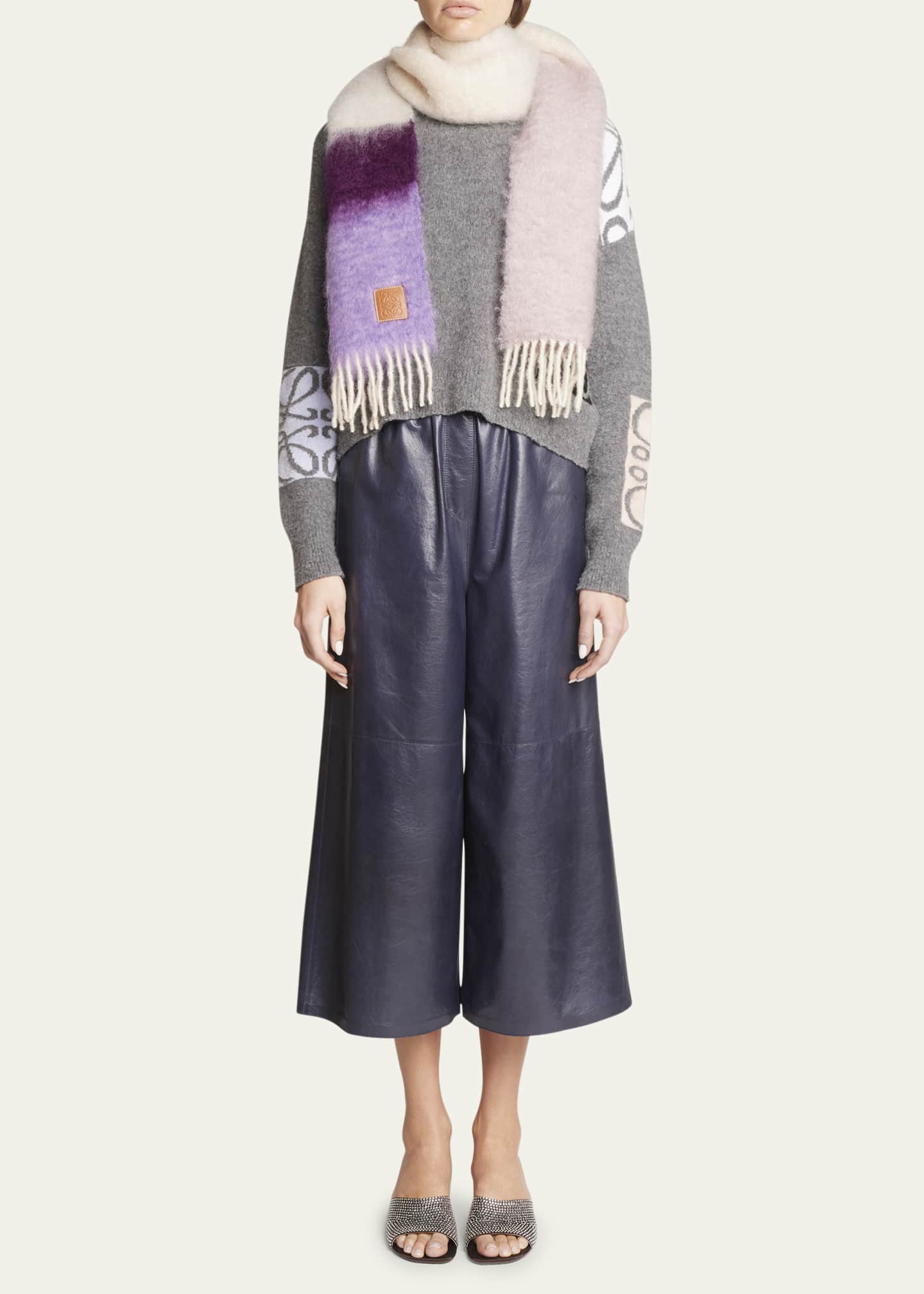 Loewe Color-Block Stripe Wool & Mohair Scarf - Bergdorf Goodman