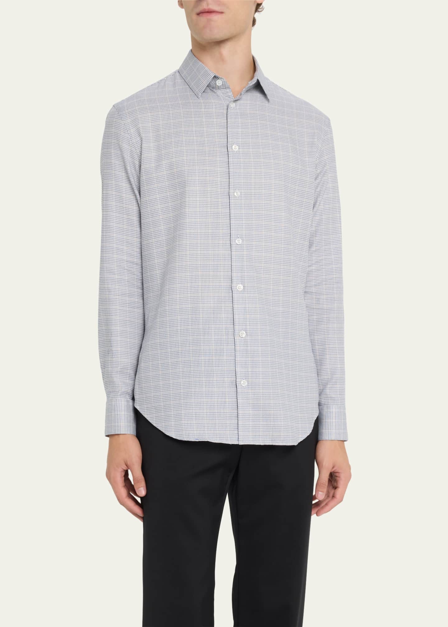 Giorgio Armani Men's Cotton Check Dress Shirt - Bergdorf Goodman