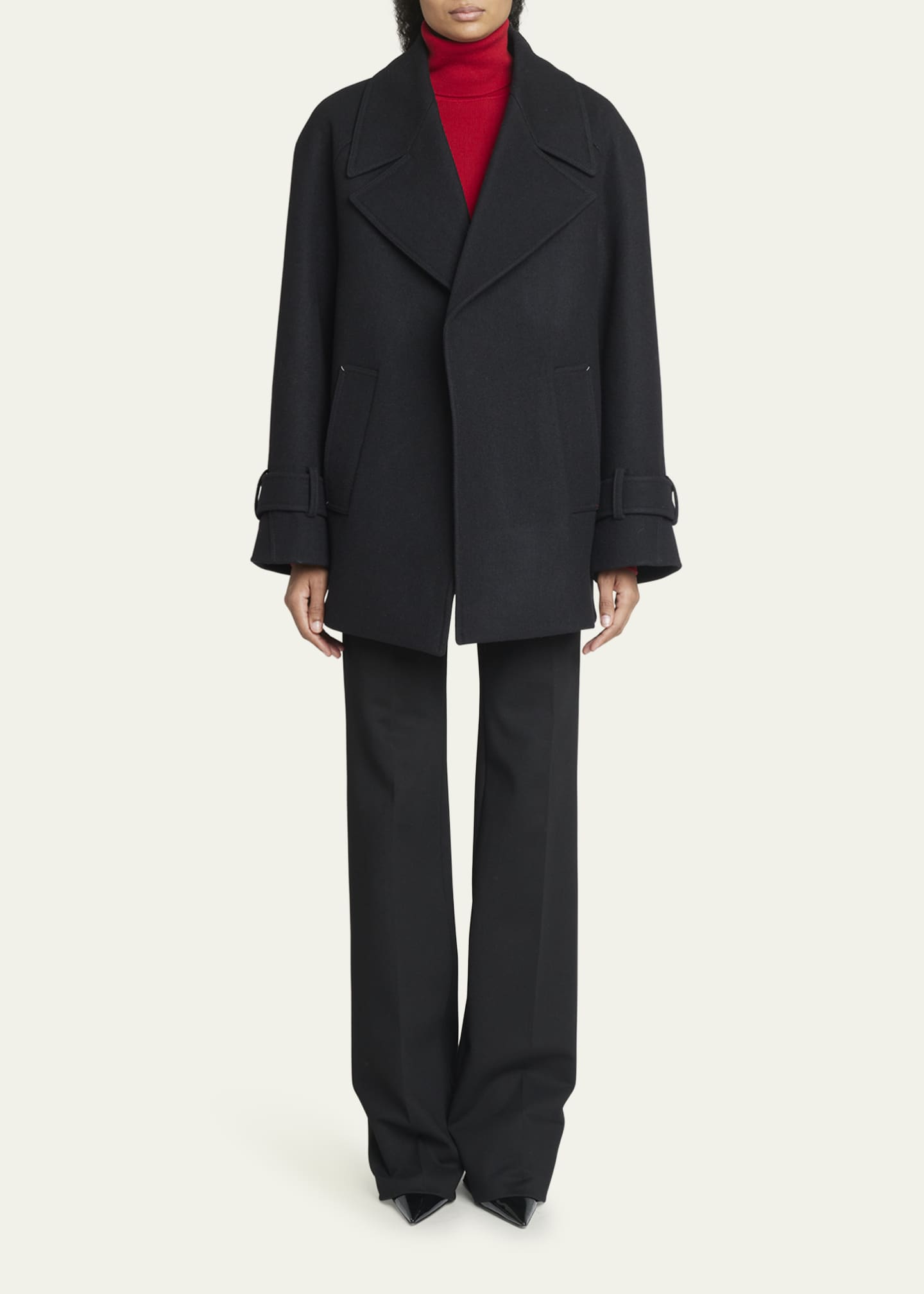 Victoria Beckham Oversized Wool-Blend Peacoat - Bergdorf Goodman