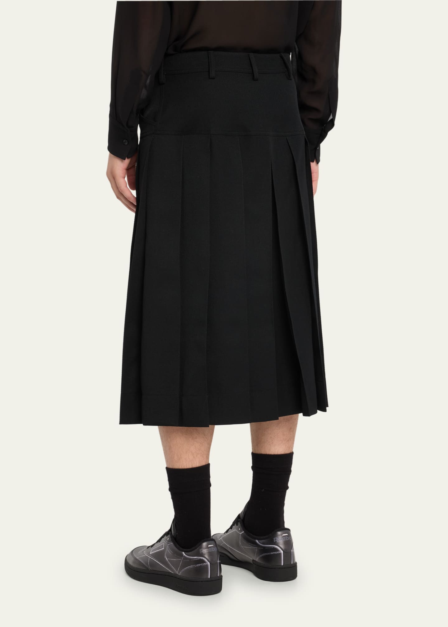 Simone Rocha Men's Classic Pleated Twill Kilt - Bergdorf Goodman