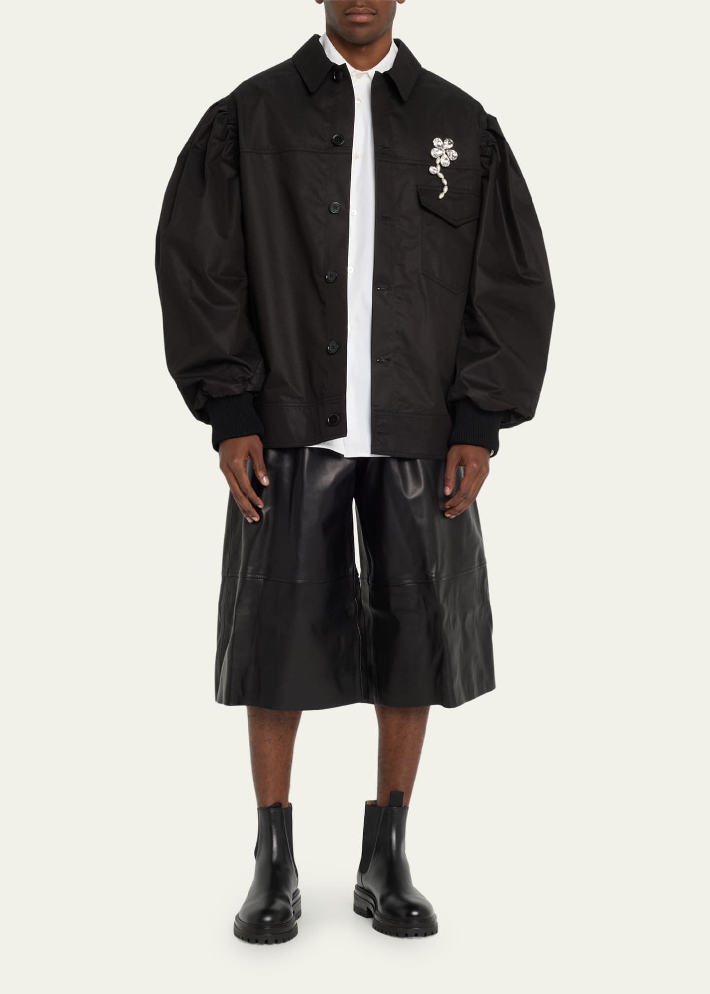 Simone Rocha Men's Puff-Sleeve Embellished Workwear Jacket - Bergdorf ...