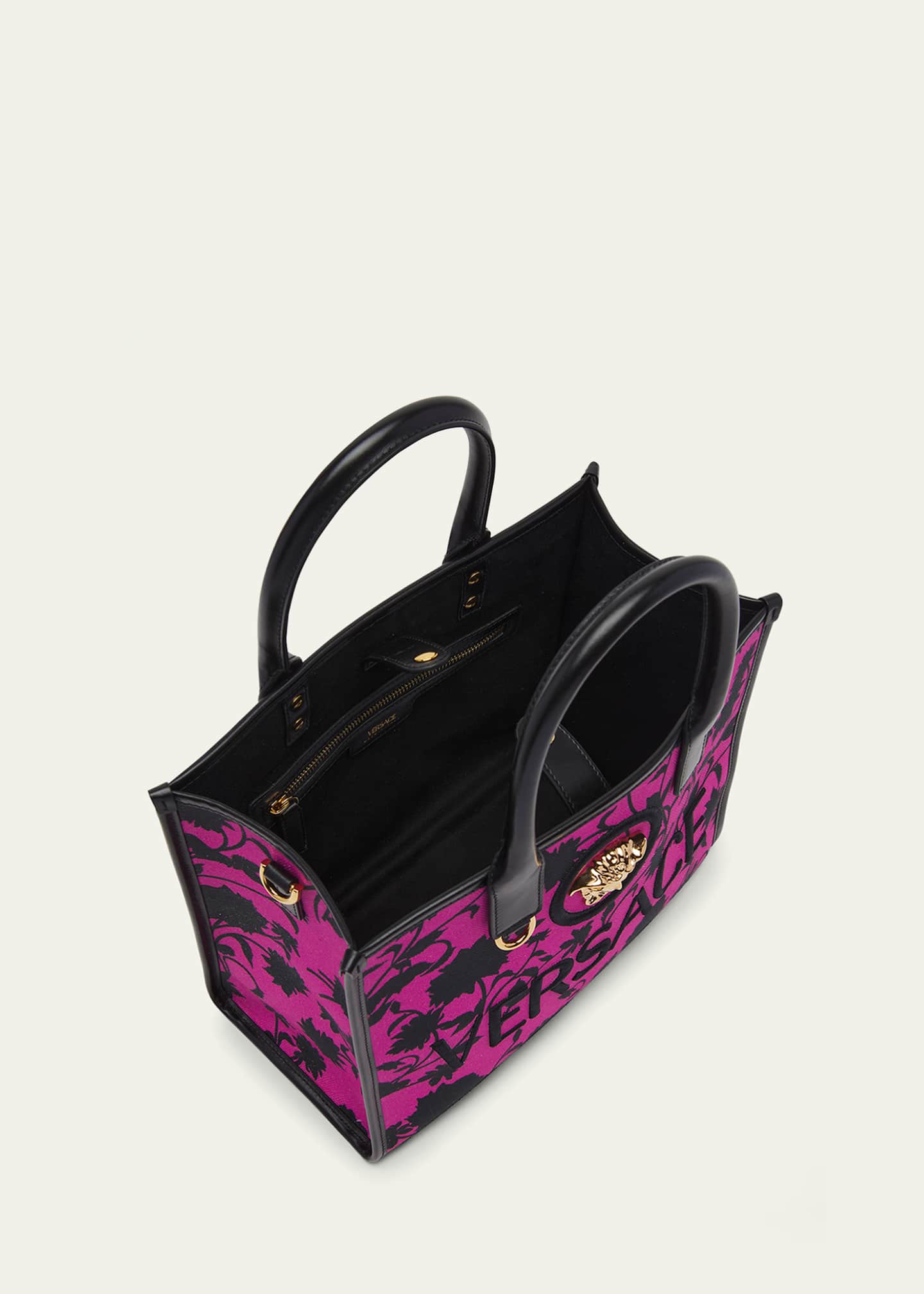 Versace La Medusa Small Floral-Print Tote Bag - Bergdorf Goodman
